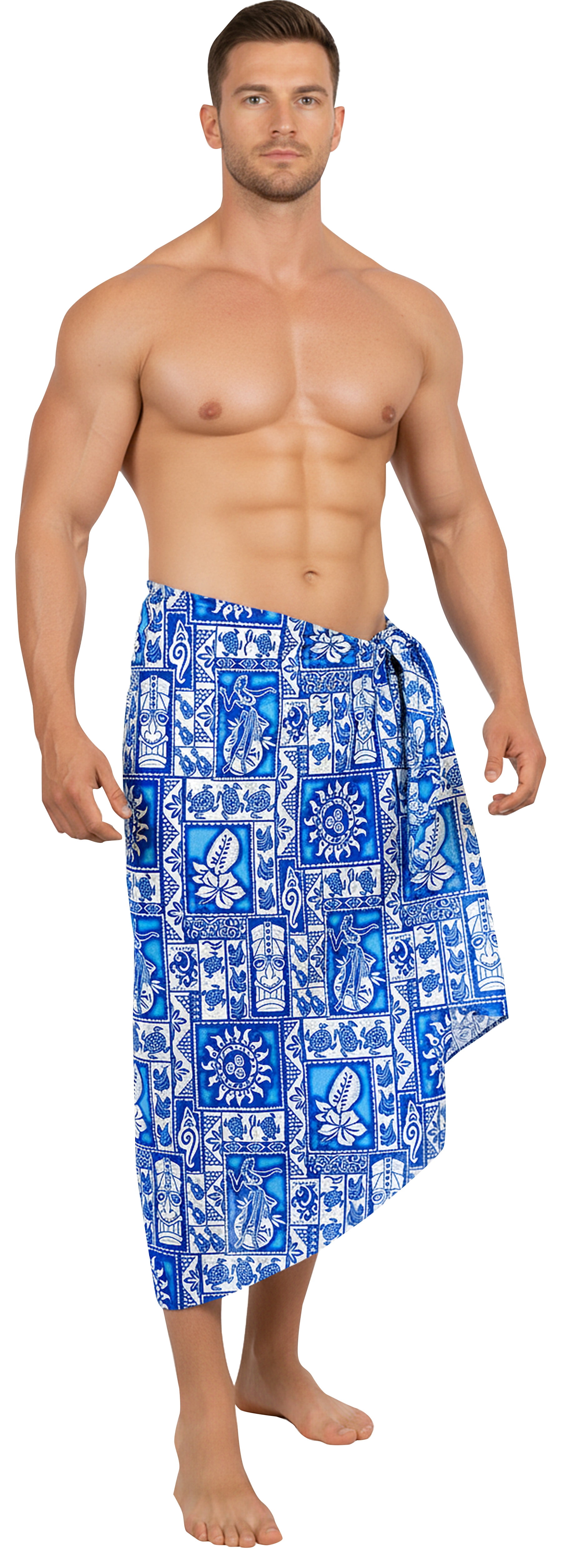 HAPPY BAY Men's Pareo Standard Surfing Sarong Full Beach Wrap One Size ...