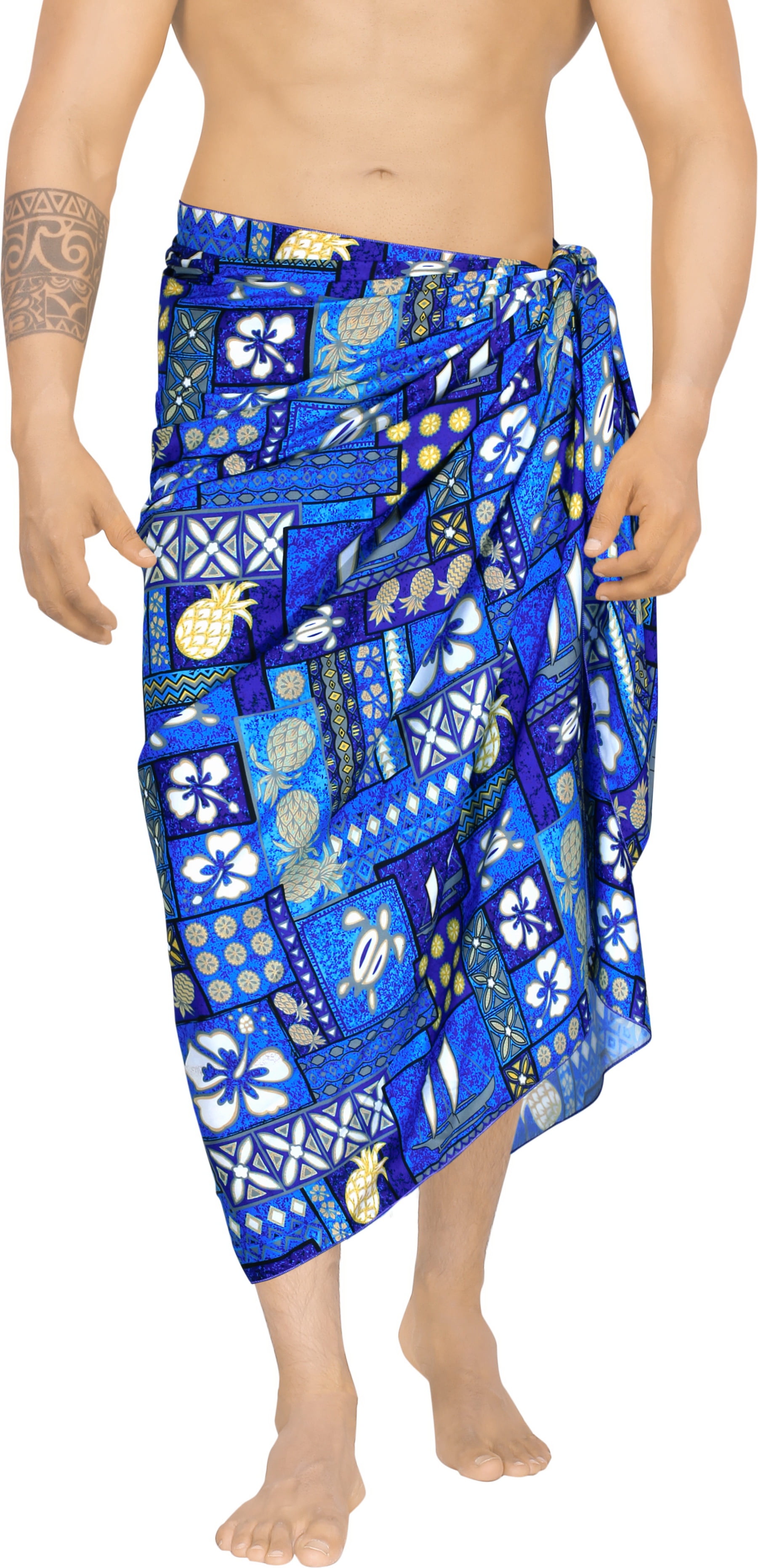 HAPPY BAY Men's Pareo Standard Surfing Sarong Full Beach Wrap One Size ...