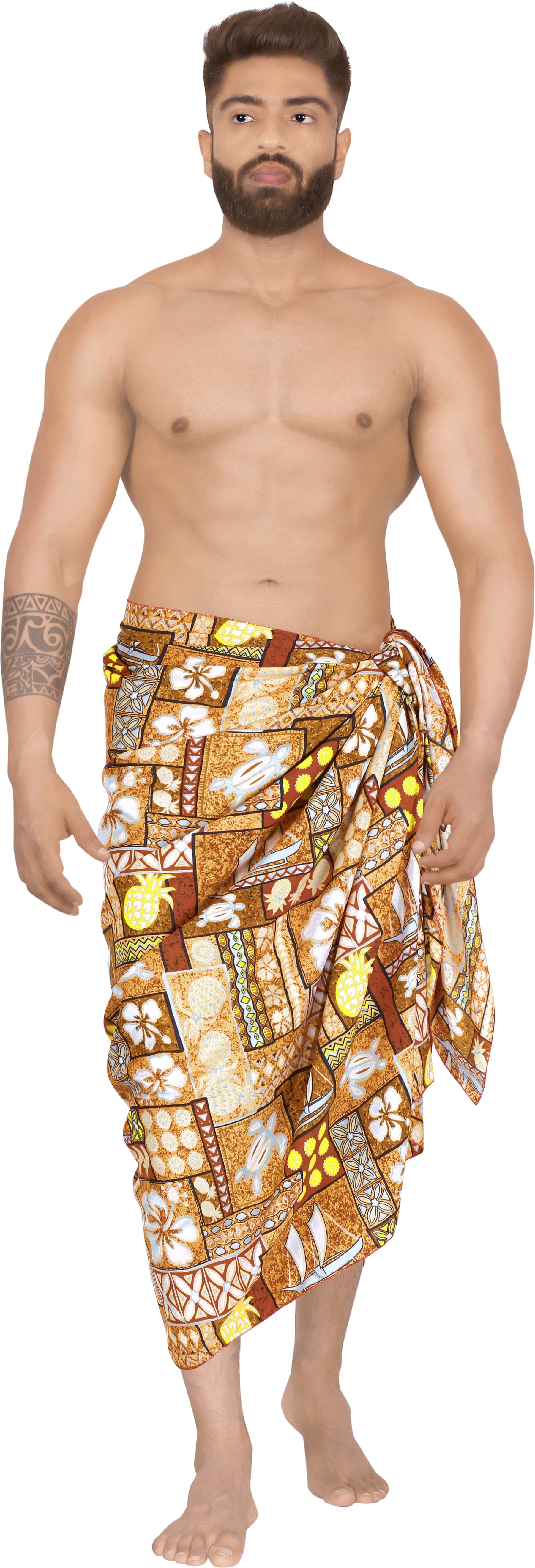 HAPPY BAY Men's Pareo Standard Surfing Sarong Full Beach Wrap One Size ...