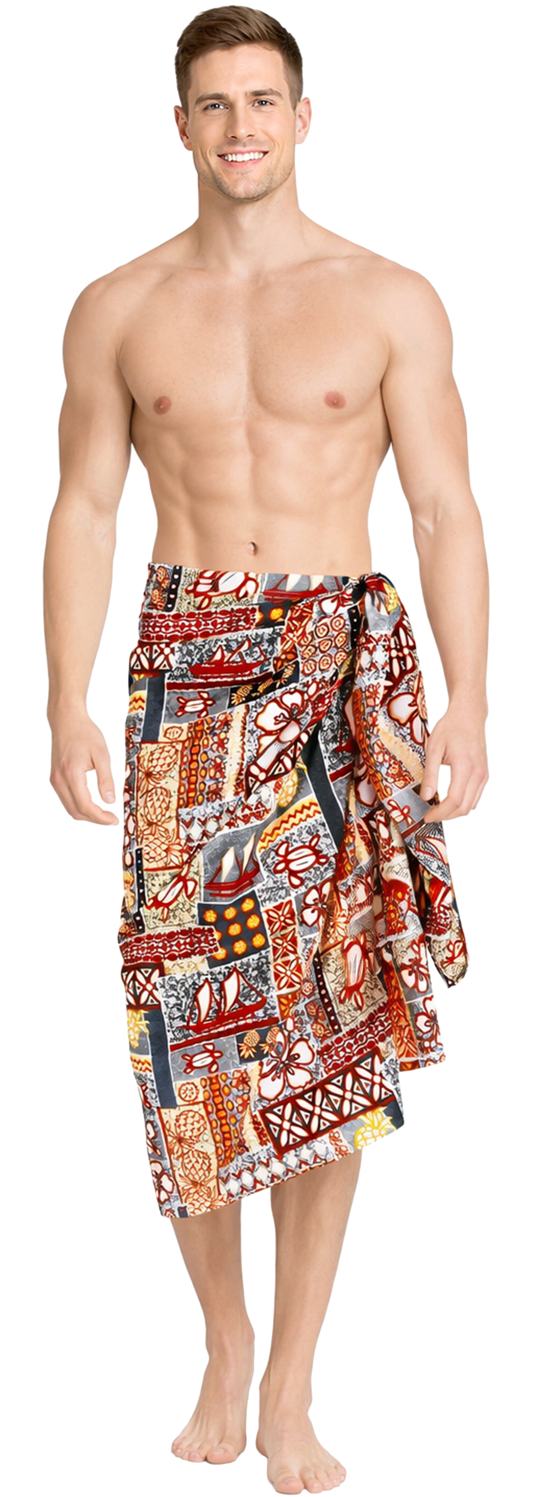HAPPY BAY Men's Pareo Standard Surfing Sarong Full Beach Wrap One Size ...
