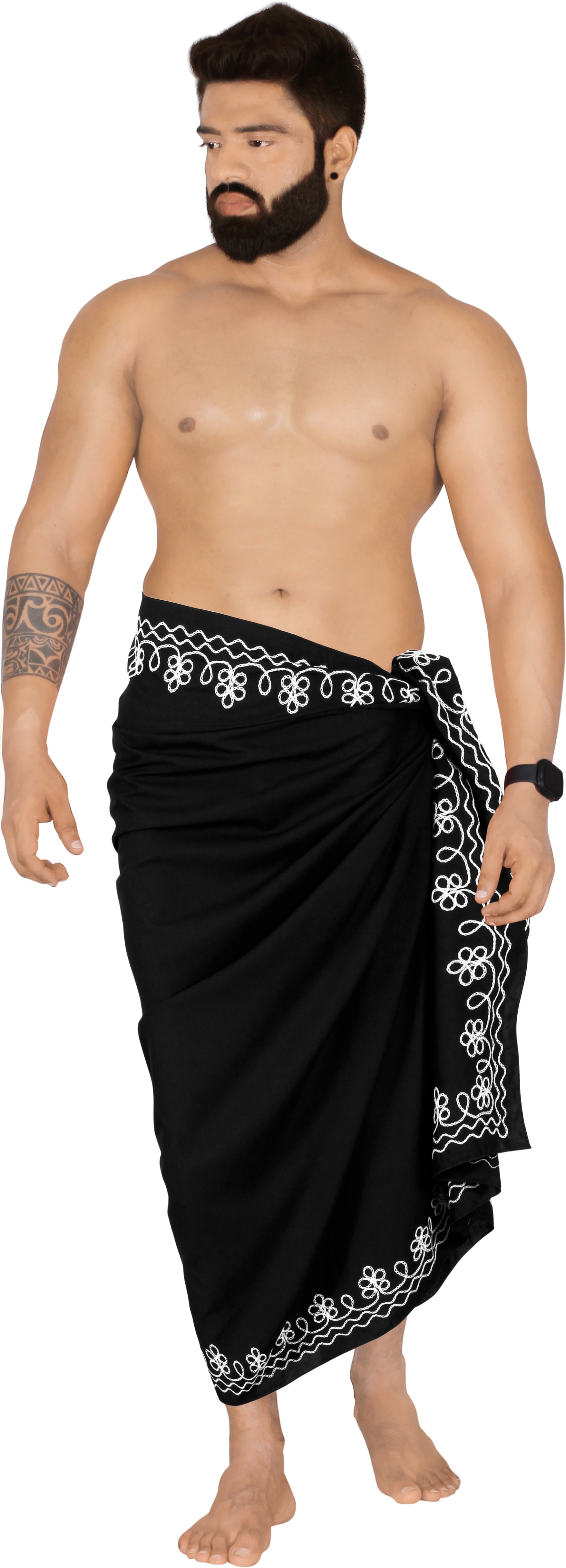 HAPPY BAY Men's Pareo Standard Swimsuits Sarong Full Beach Wrap One ...