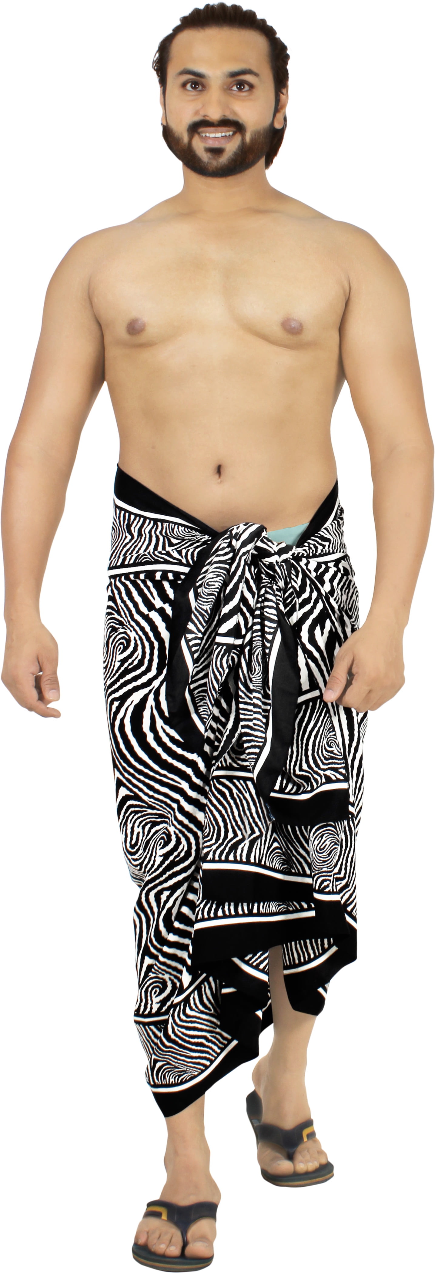 HAPPY BAY Men's Regular Swimwear Sarong Long Pareo Beach Wrap One Size ...