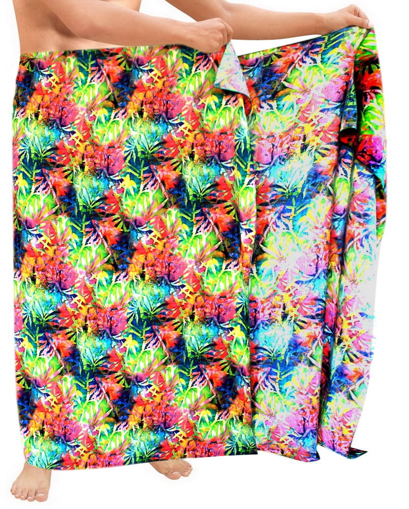 HAPPY BAY Men's Regular Swimwear Sarong Long Pareo Beach Wrap One Size ...