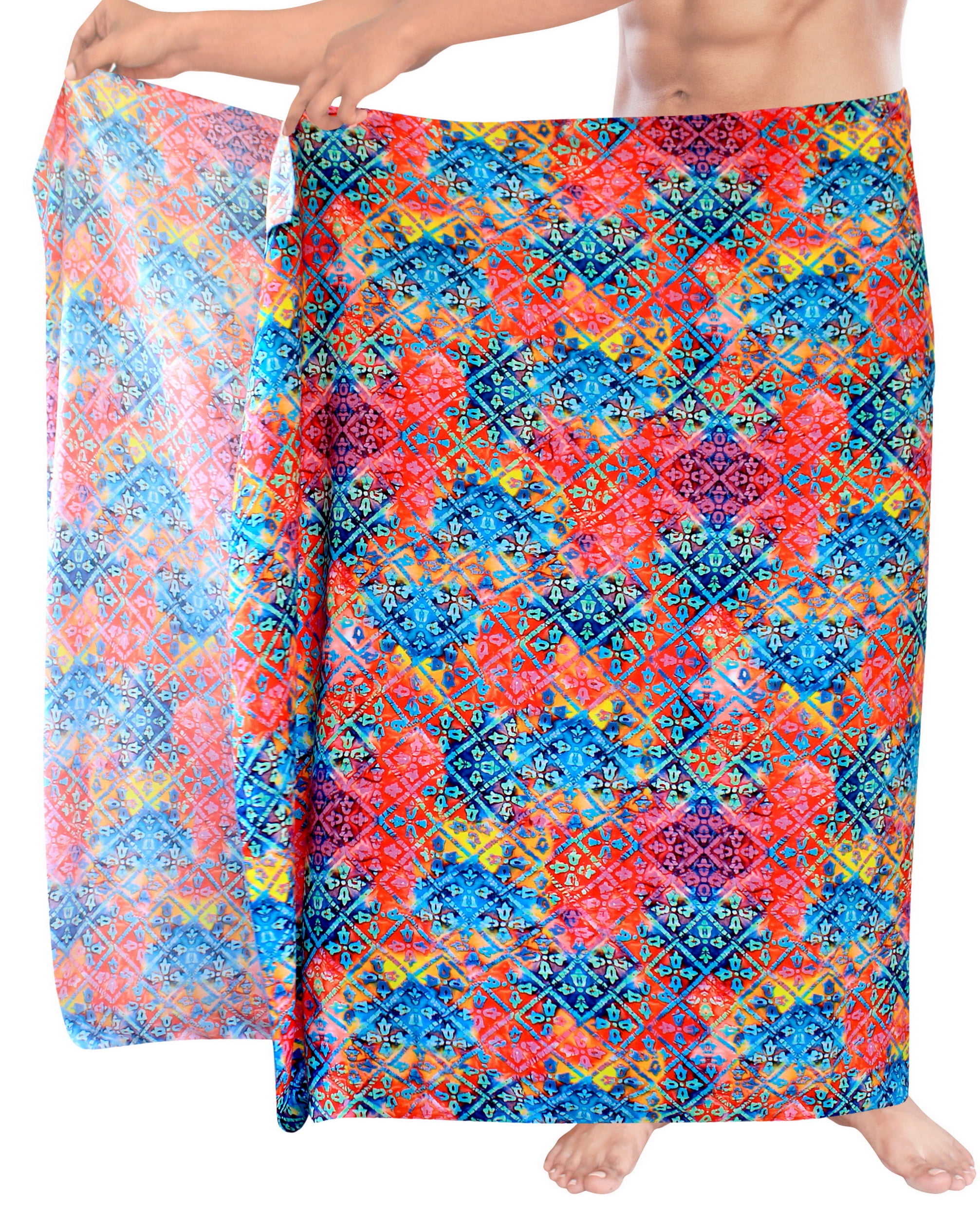 HAPPY BAY Men's Regular Swimwear Sarong Long Pareo Beach Wrap One Size ...