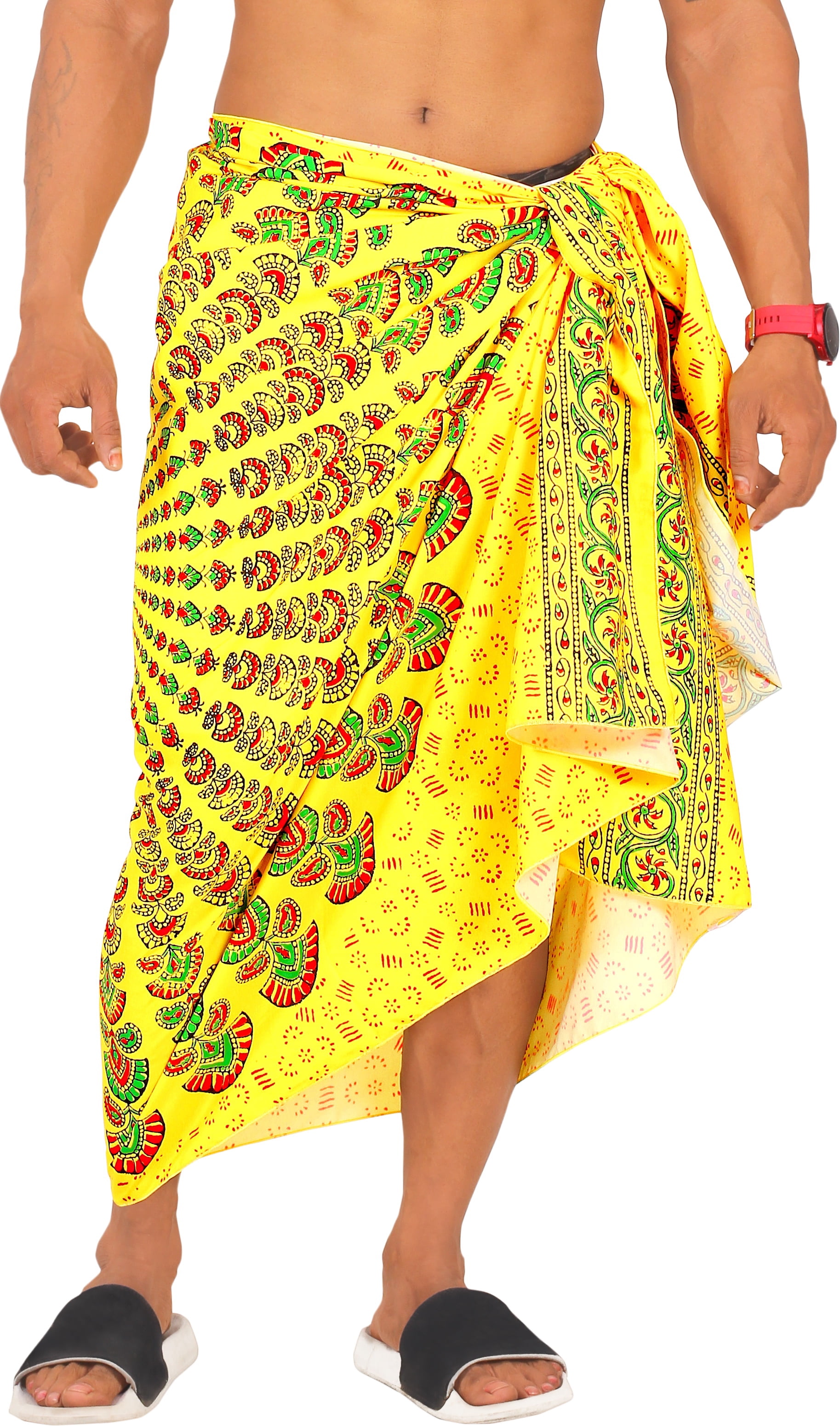HAPPY BAY Men's Standard Casual Sarong Long Pareo Beach Wrap One Size ...