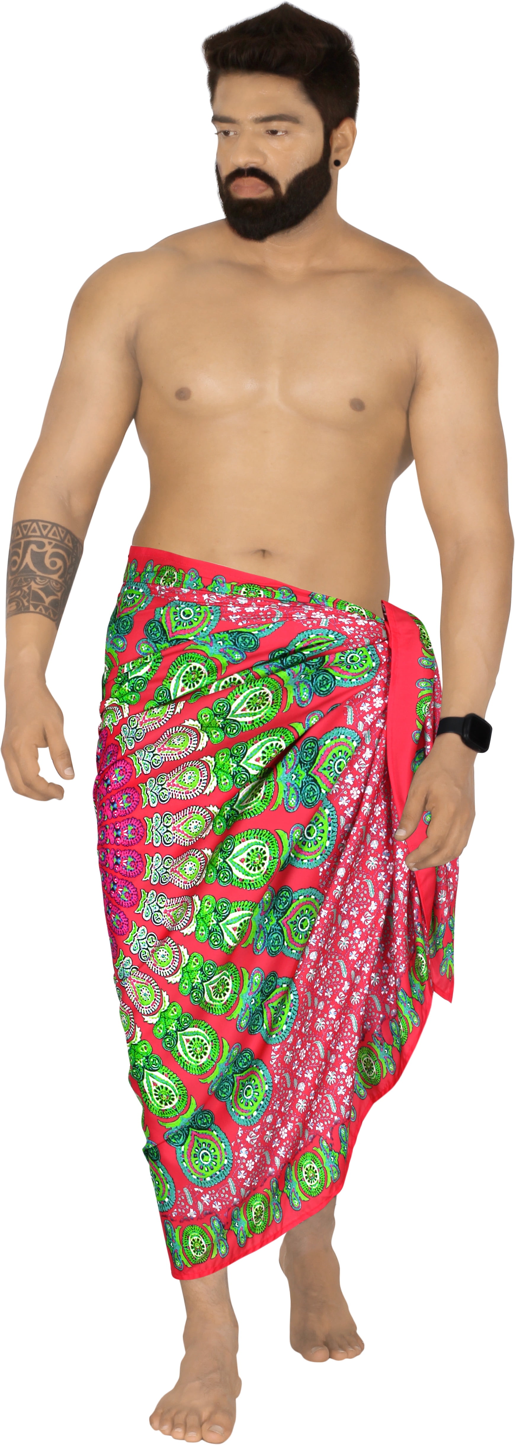 HAPPY BAY Men's Standard Casual Sarong Long Pareo Beach Wrap One Size ...