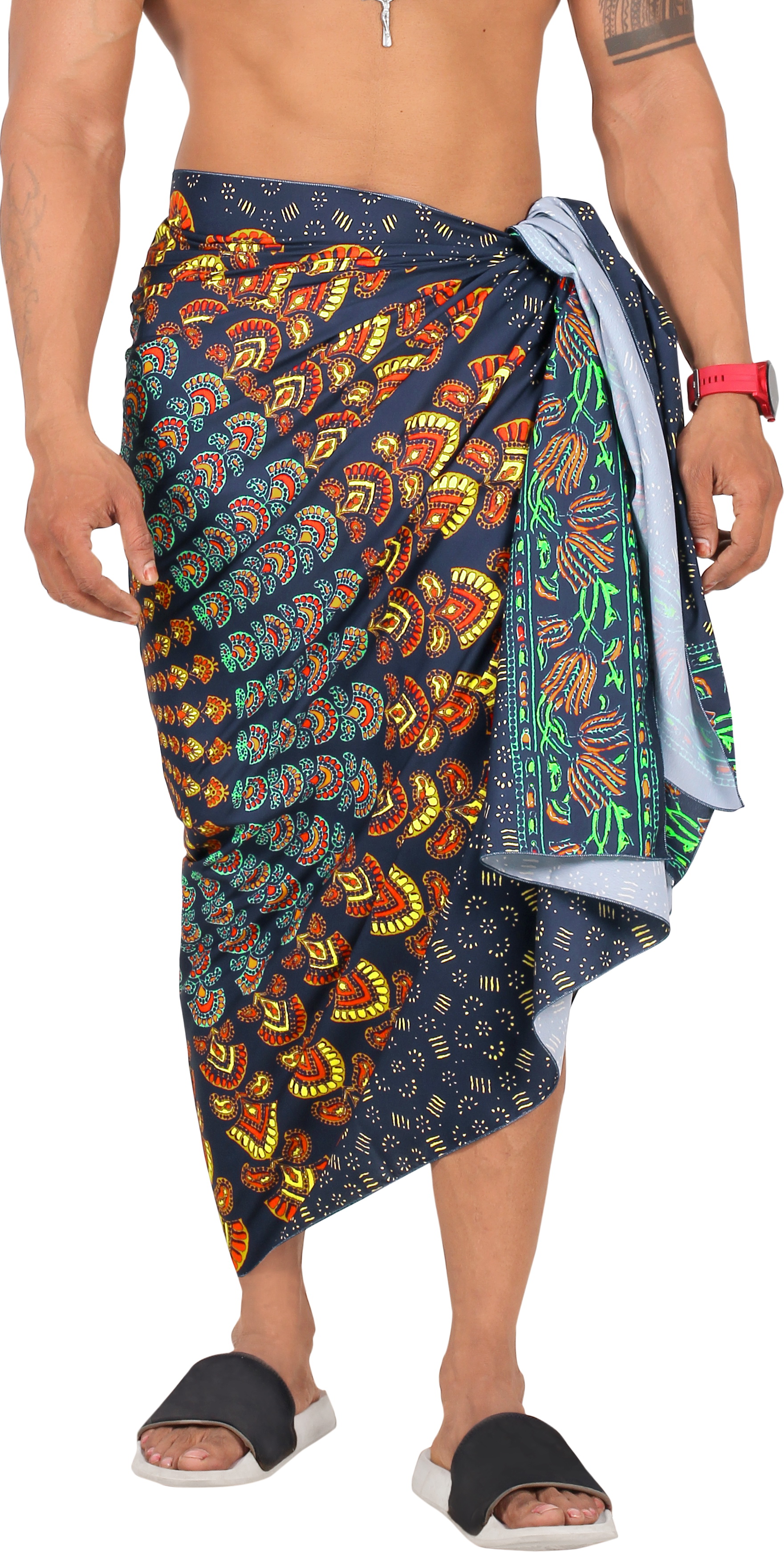 HAPPY BAY Men's Standard Casual Sarong Long Pareo Beach Wrap One Size ...