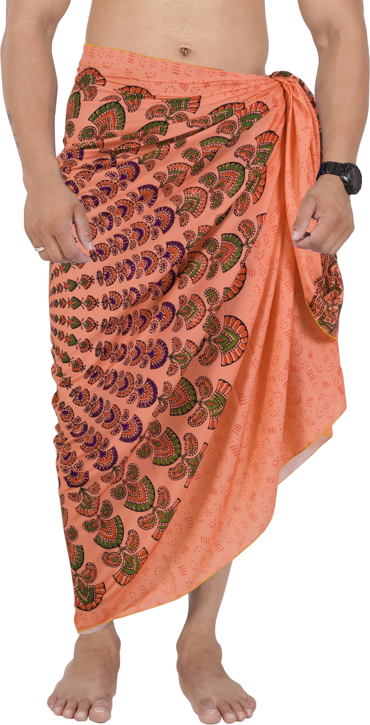 HAPPY BAY Men's Standard Casual Sarong Long Pareo Beach Wrap One Size ...