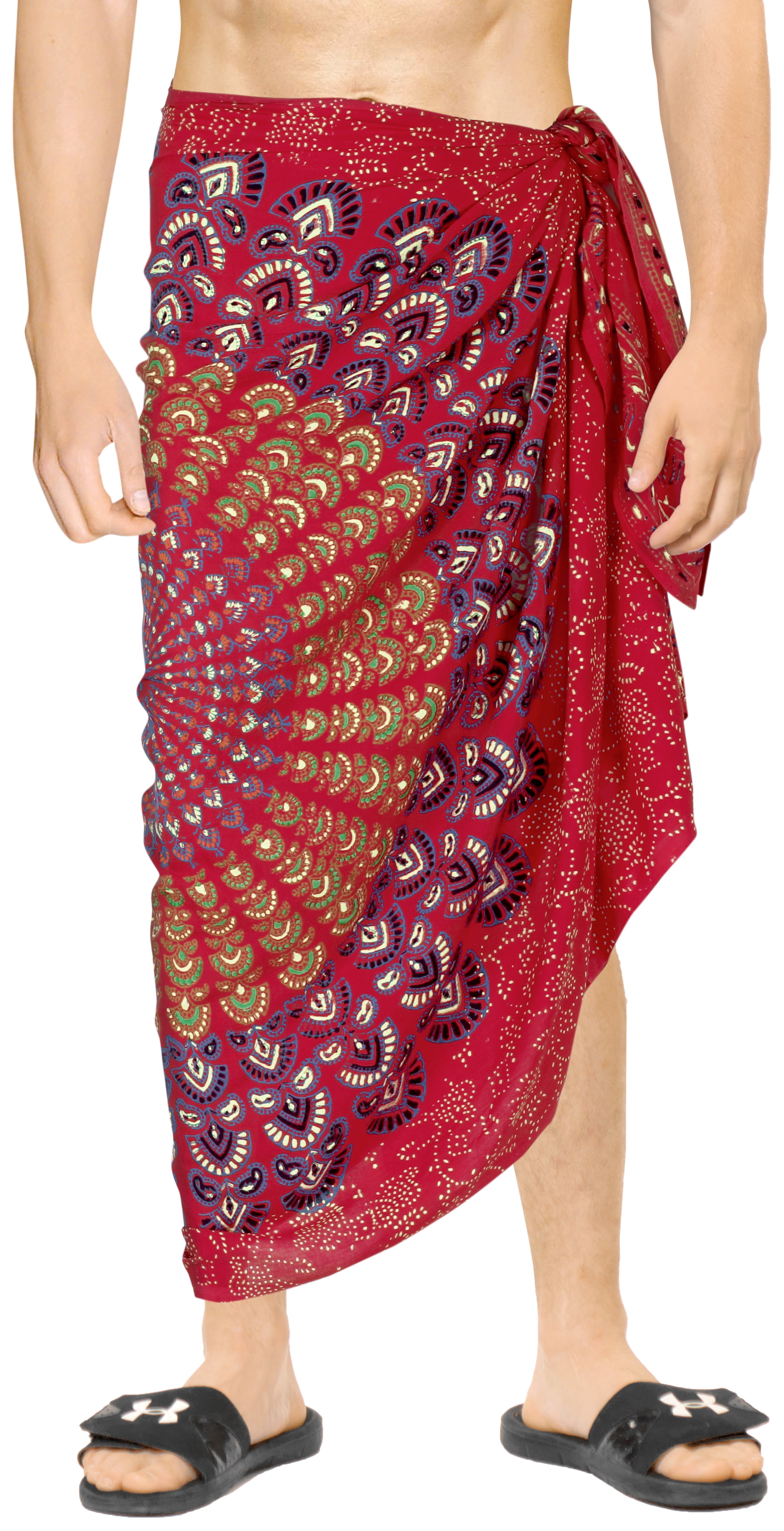 HAPPY BAY Men's Standard Casual Sarong Long Pareo Beach Wrap One Size ...