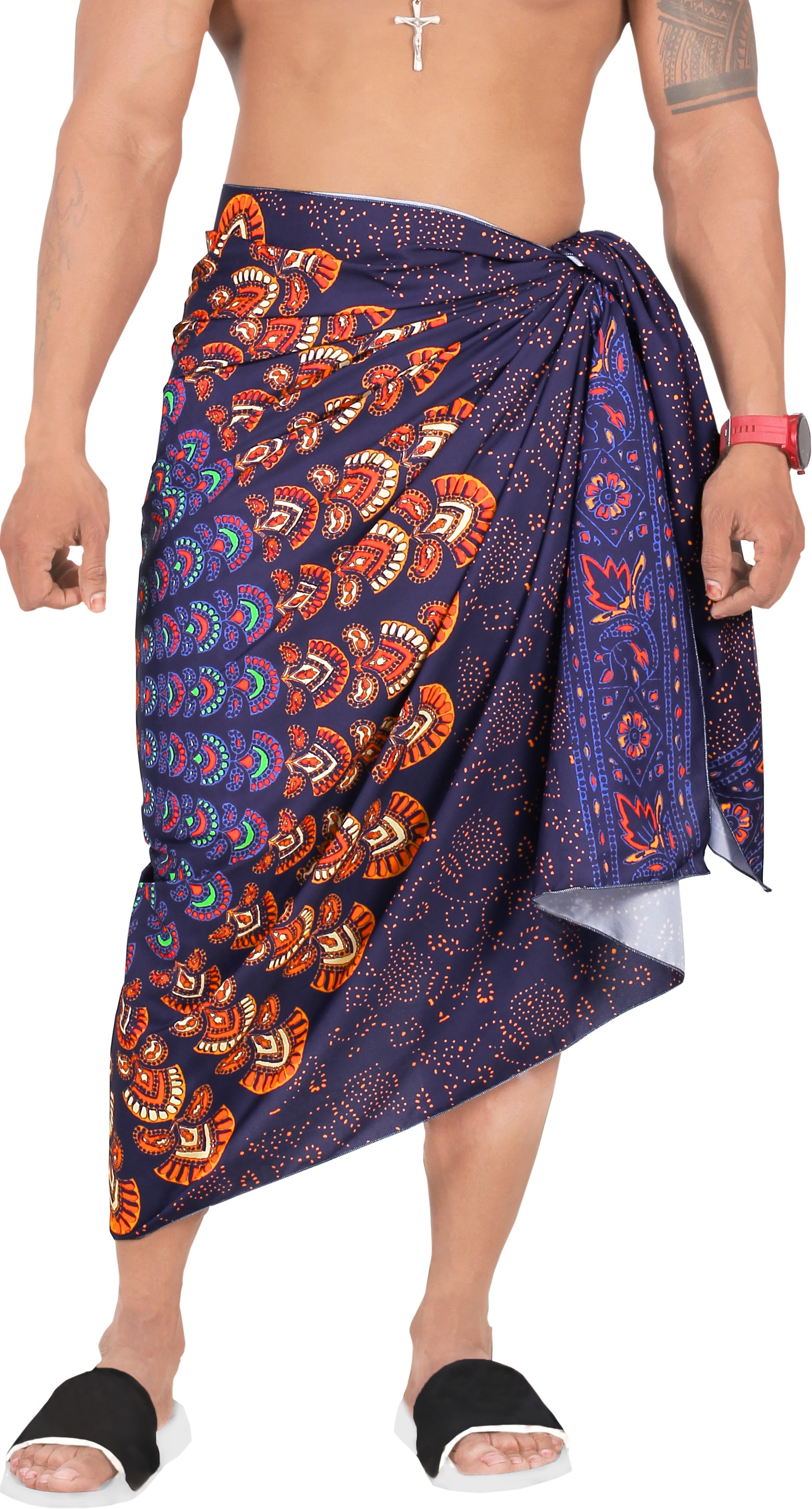 HAPPY BAY Men's Standard Casual Sarong Long Pareo Beach Wrap One Size ...