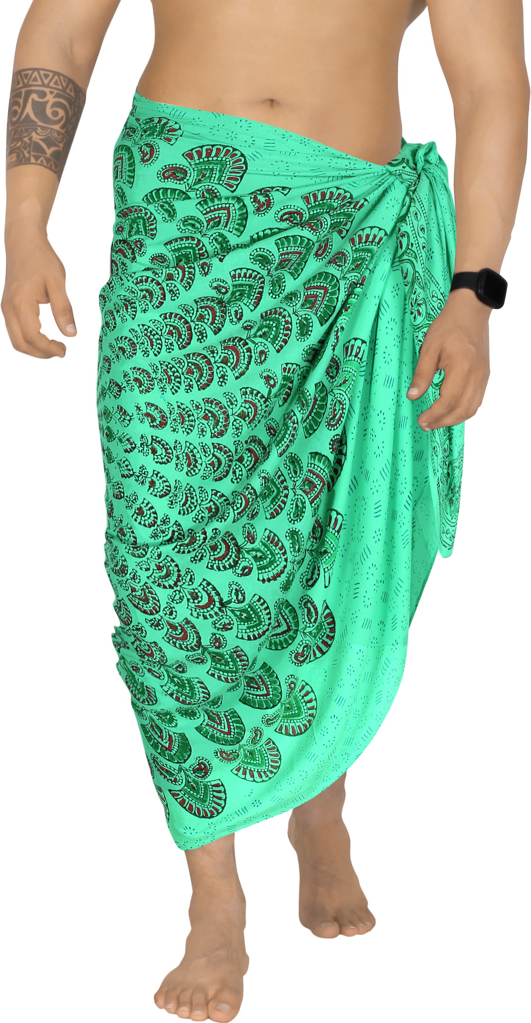 HAPPY BAY Men's Standard Casual Sarong Long Pareo Beach Wrap One Size ...