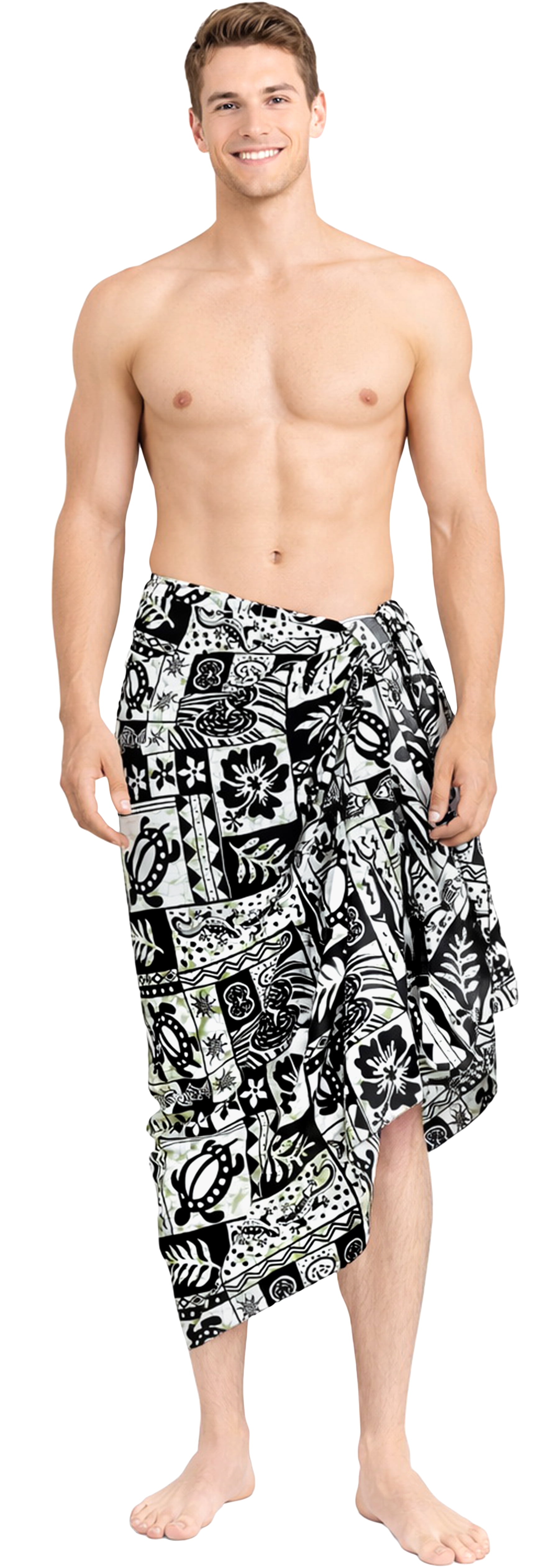 HAPPY BAY Men's Standard Swimsuits Sarong Pareo Beach Wrap One Size ...