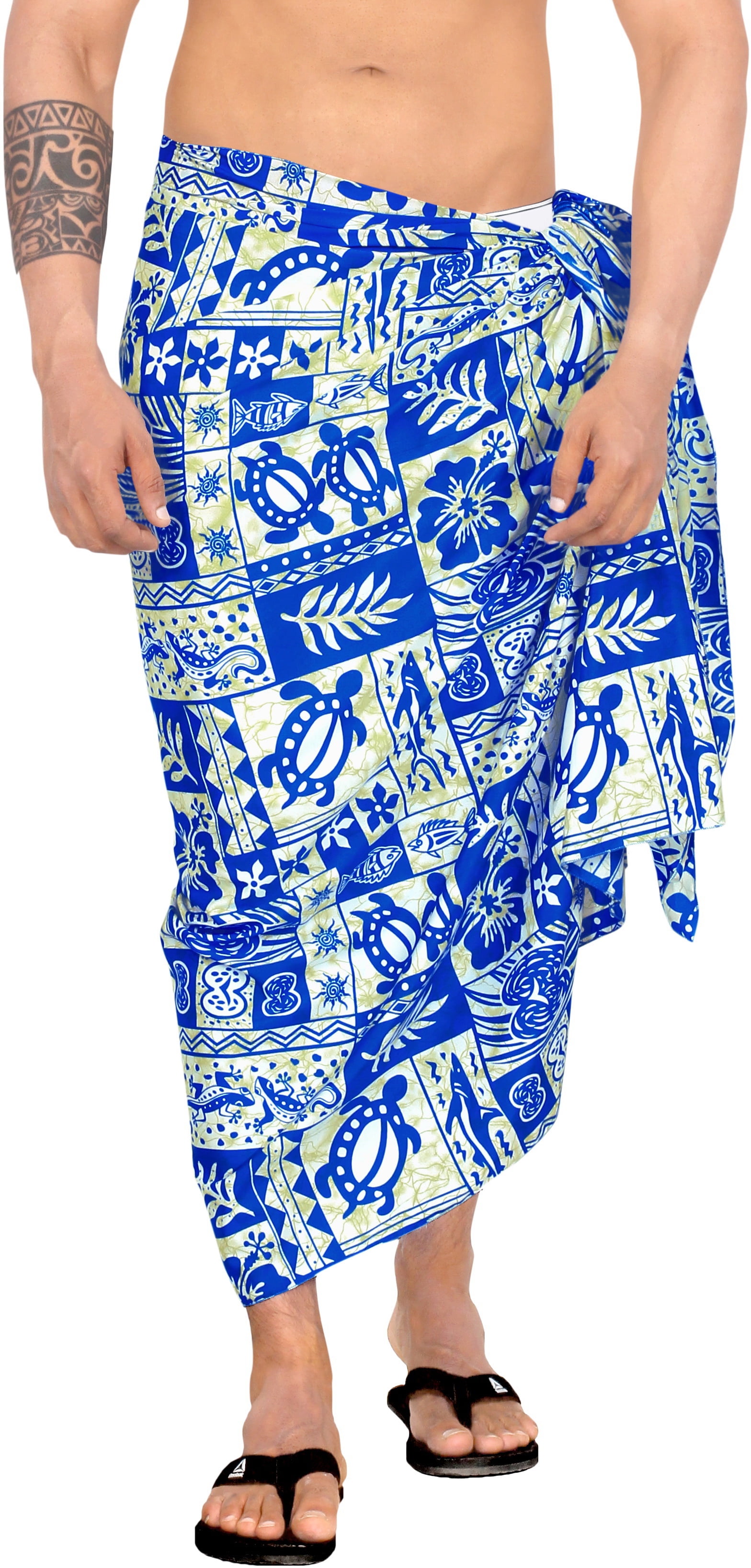HAPPY BAY Men's Standard Swimsuits Sarong Pareo Beach Wrap One Size ...