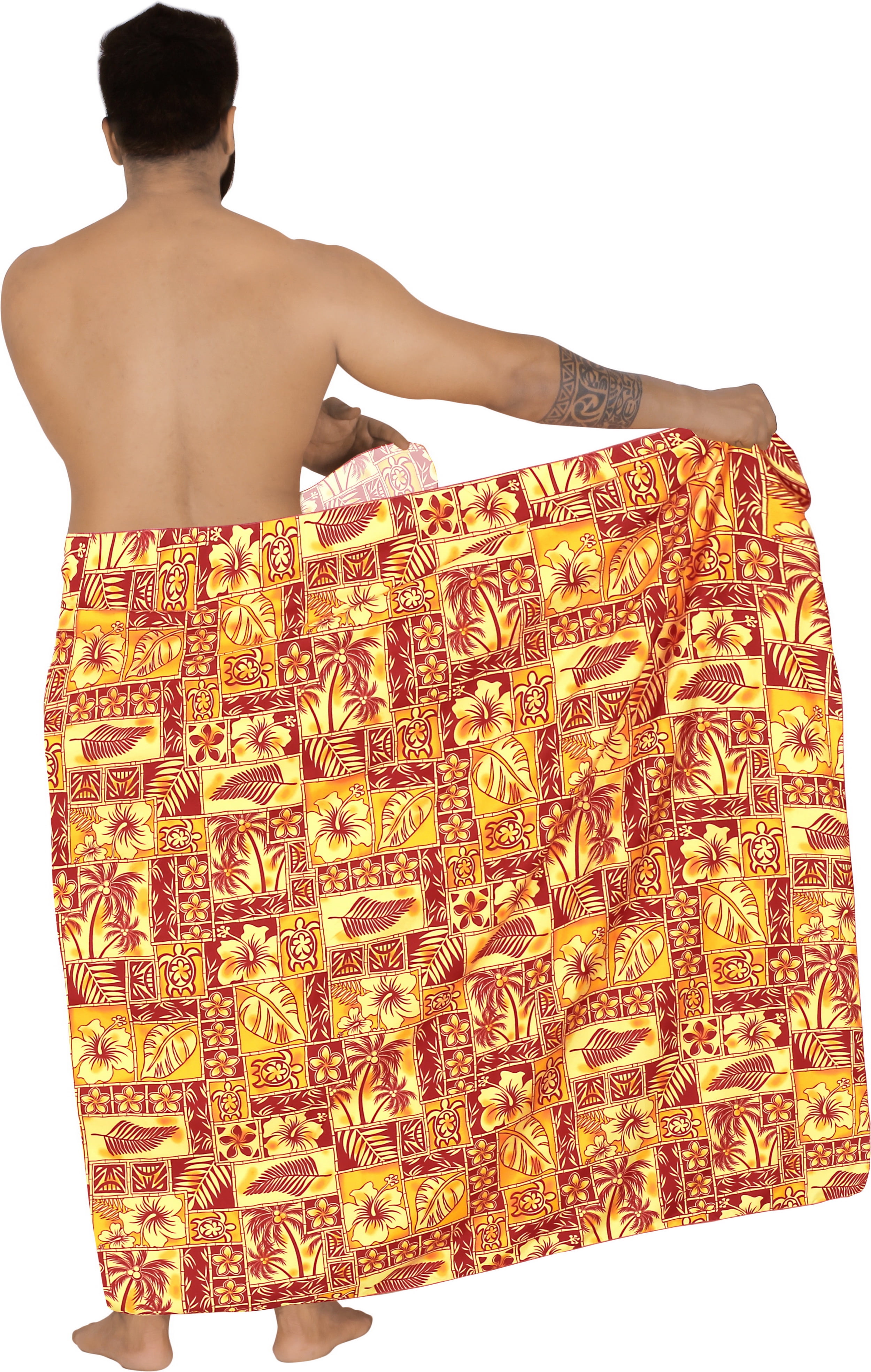 HAPPY BAY Men's Standard Swimsuits Sarong Pareo Beach Wrap One Size ...