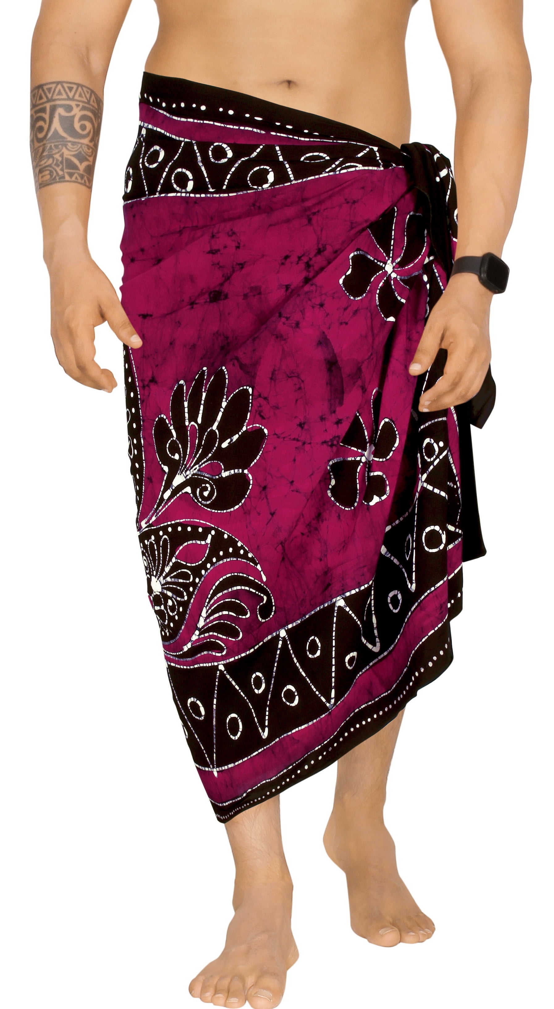 HAPPY BAY Men's Standard Vacation Dashiki Sarong Full Pareo Beach Wrap ...