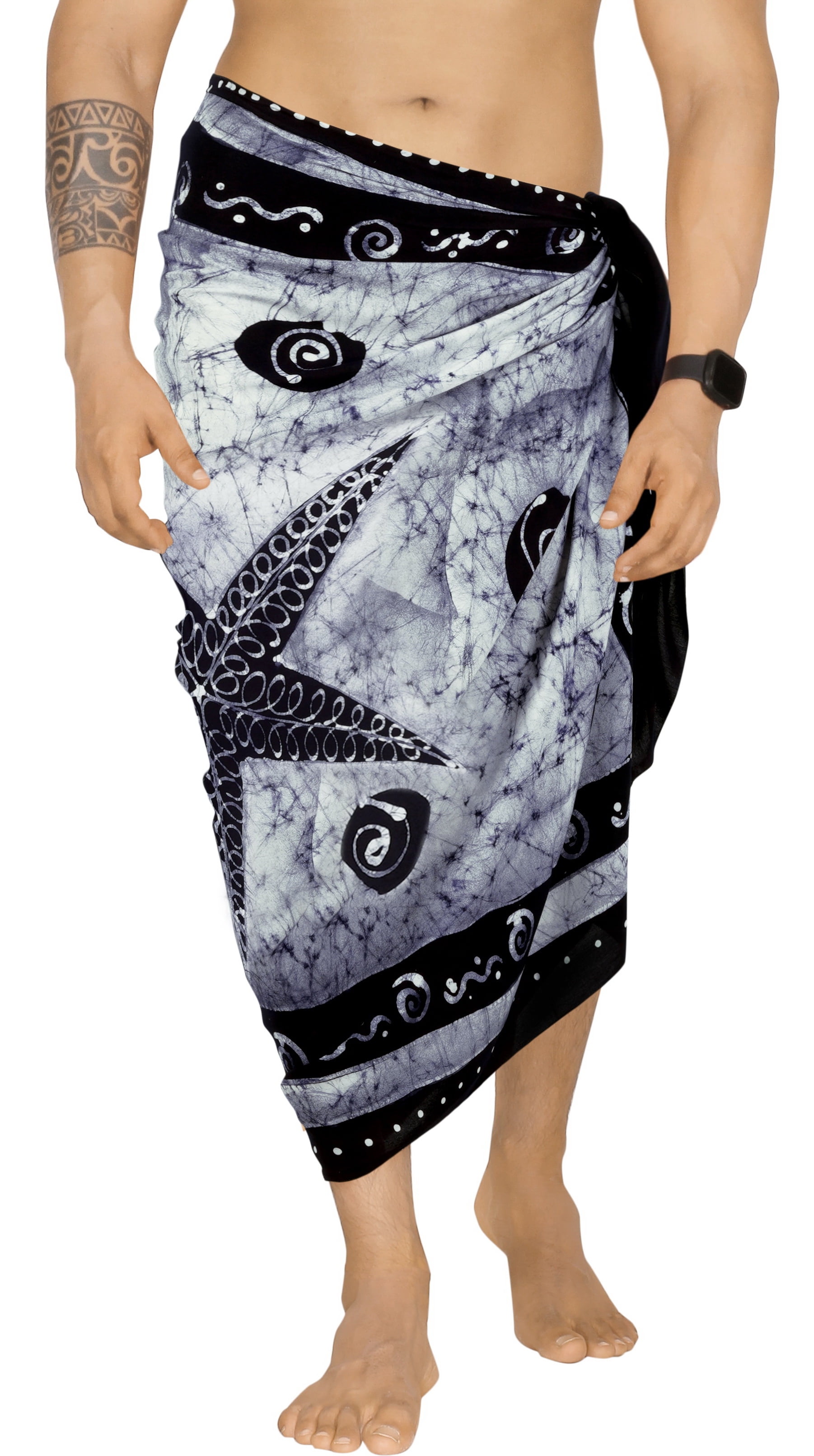 HAPPY BAY Men's Standard Vacation Dashiki Sarong Full Pareo Beach Wrap ...