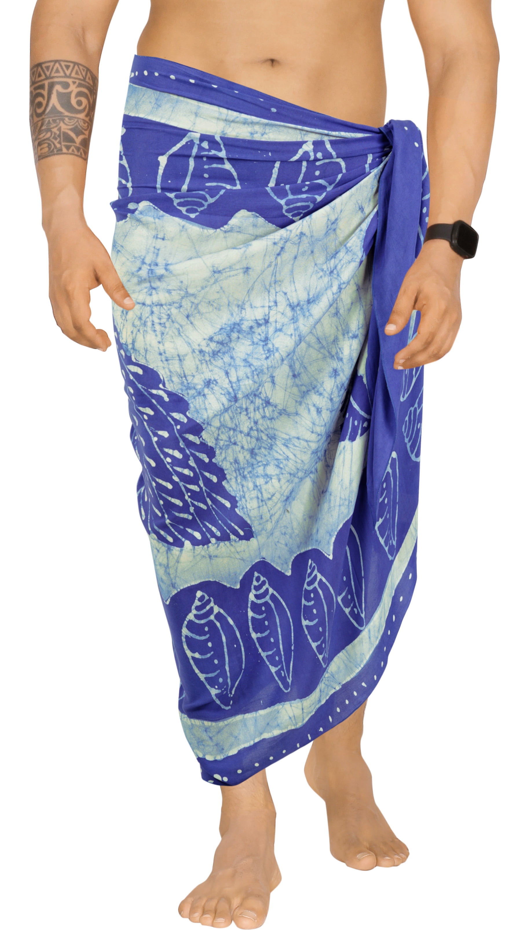 HAPPY BAY Men's Standard Vacation Dashiki Sarong Full Pareo Beach Wrap ...
