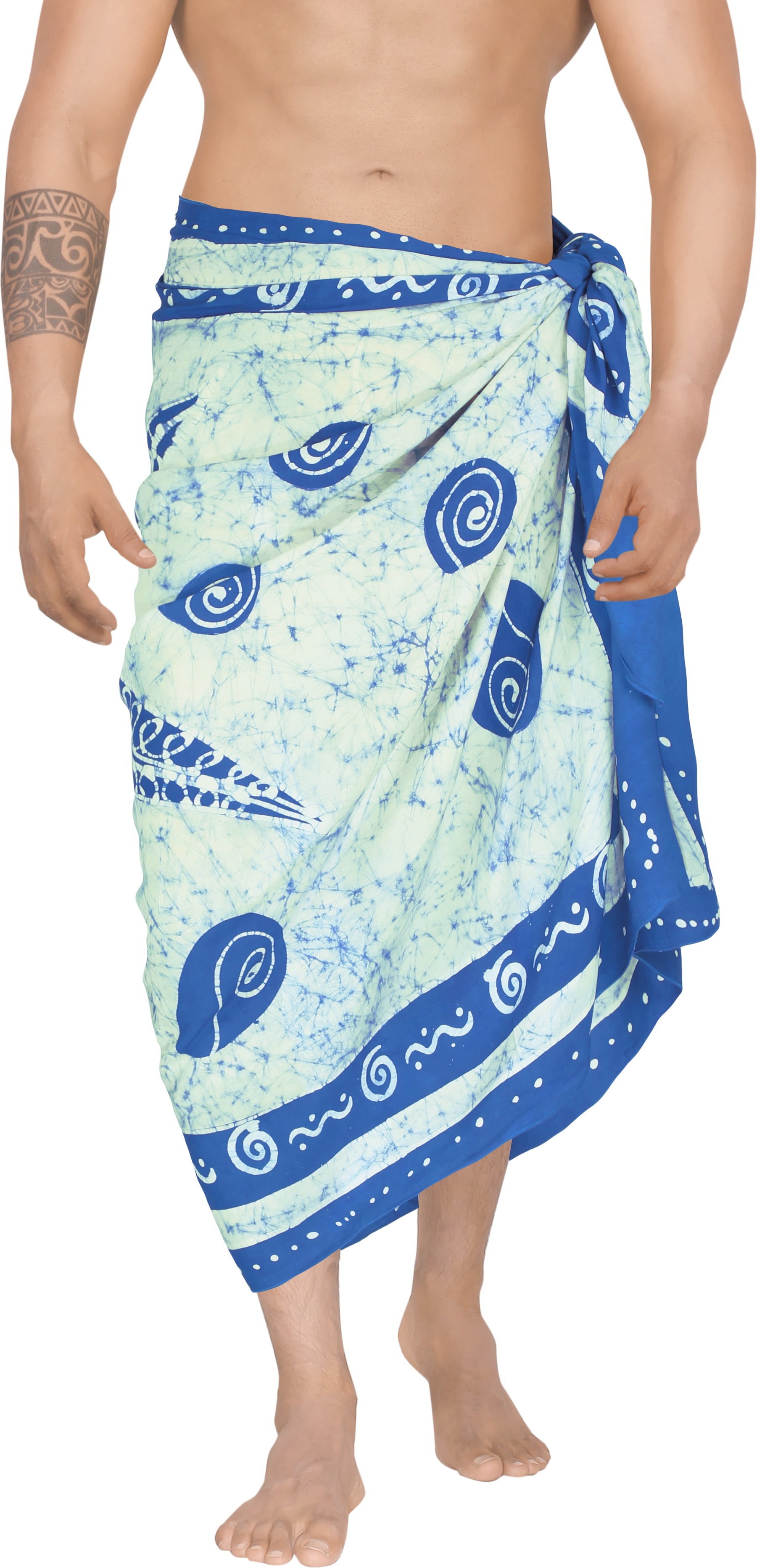 HAPPY BAY Men's Standard Vacation Dashiki Sarong Full Pareo Beach Wrap One Size Ocean, Star ...