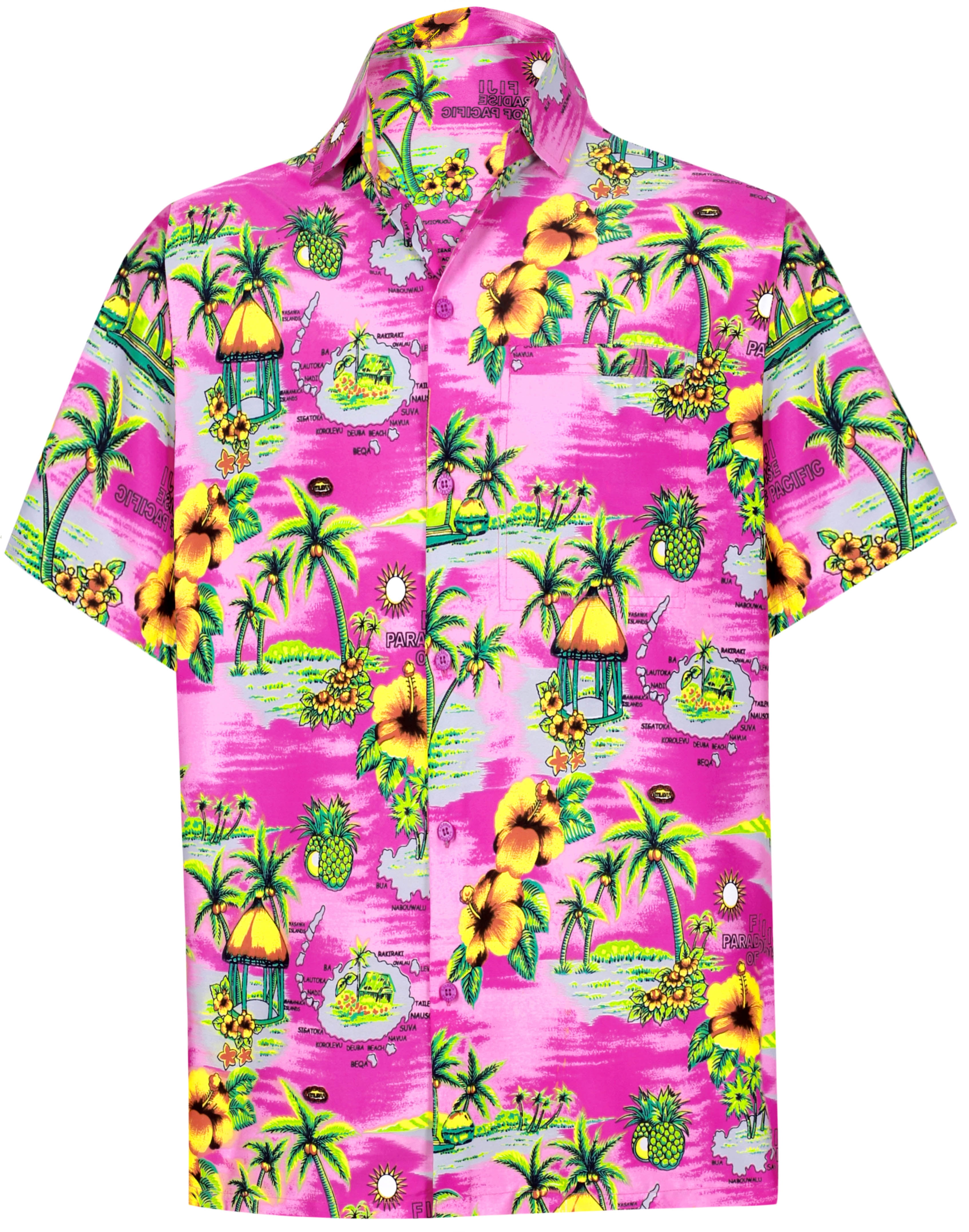 HAPPY BAY Men's Summer Button Down Shirt Aloha Short Sleeve Stylish ...