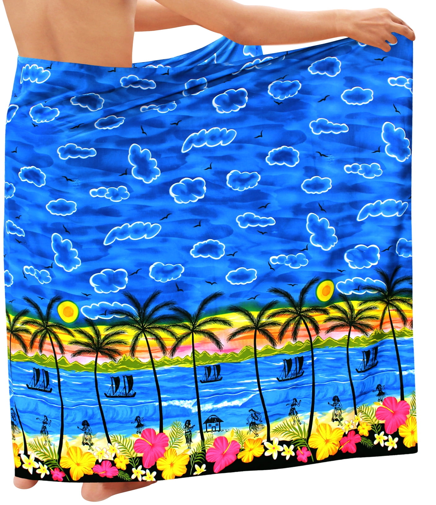 HAPPY BAY Men's Swim Trunk Bathing Suit Sarong Pareo Beach Wrap One ...