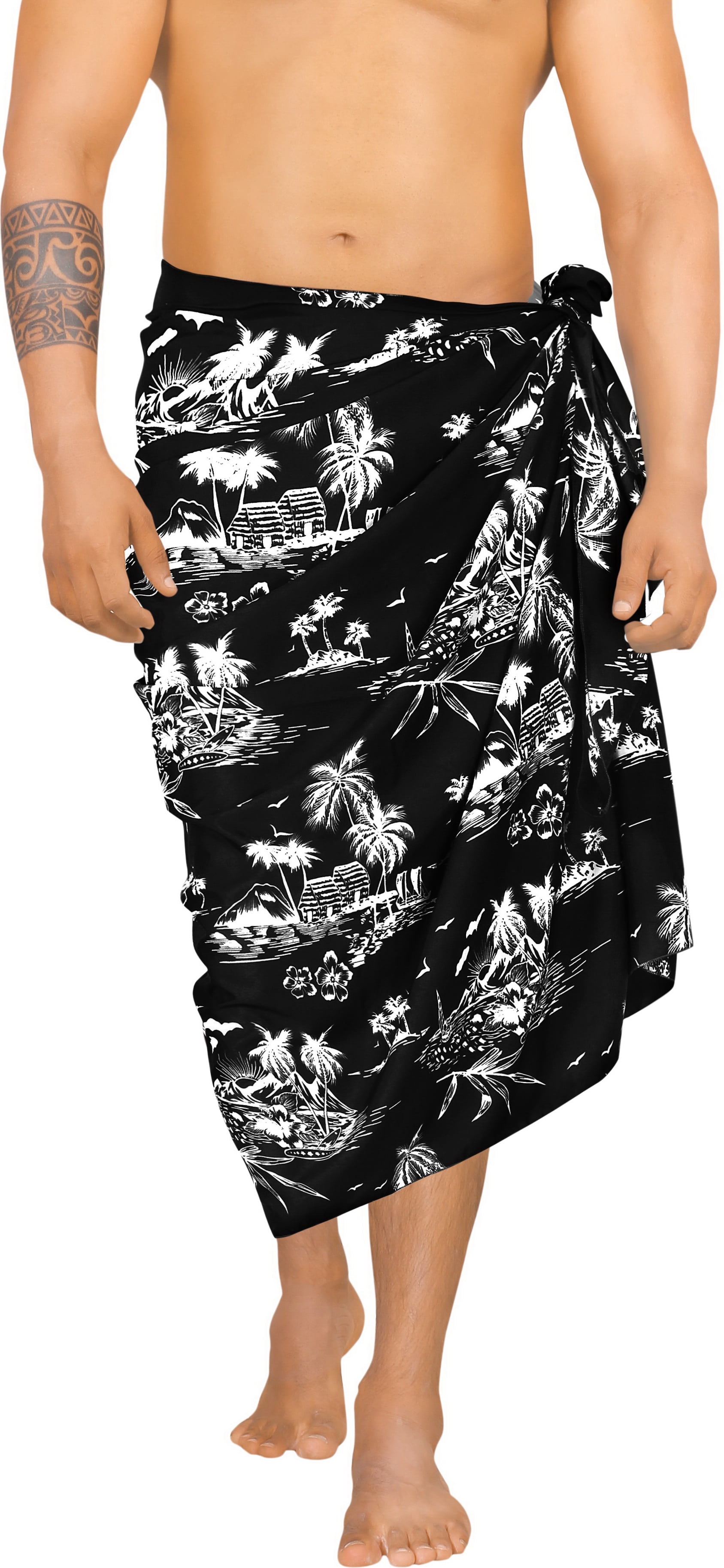 HAPPY BAY Men's Swim Trunk Swimsuits Sarong Pareo Beach Wrap One Size ...