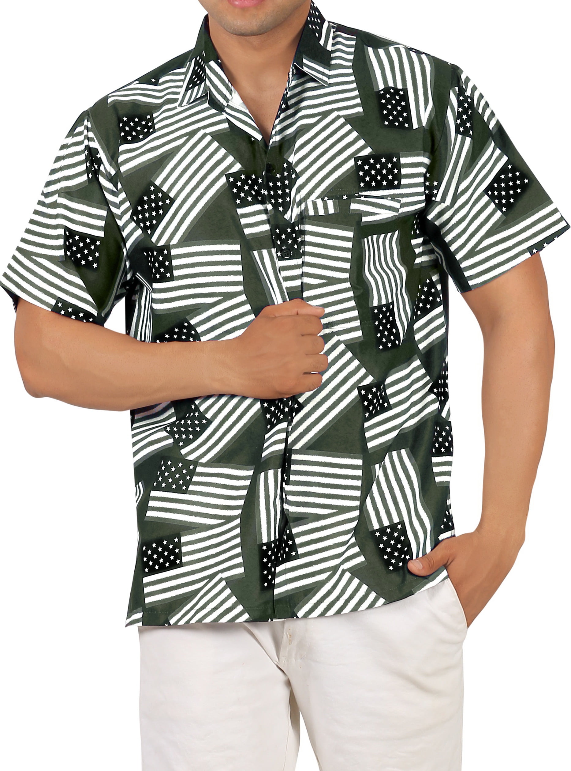 HAPPY BAY Mens Hawaiian Shirts Short Sleeve Button Down Shirt Men's 4th ...