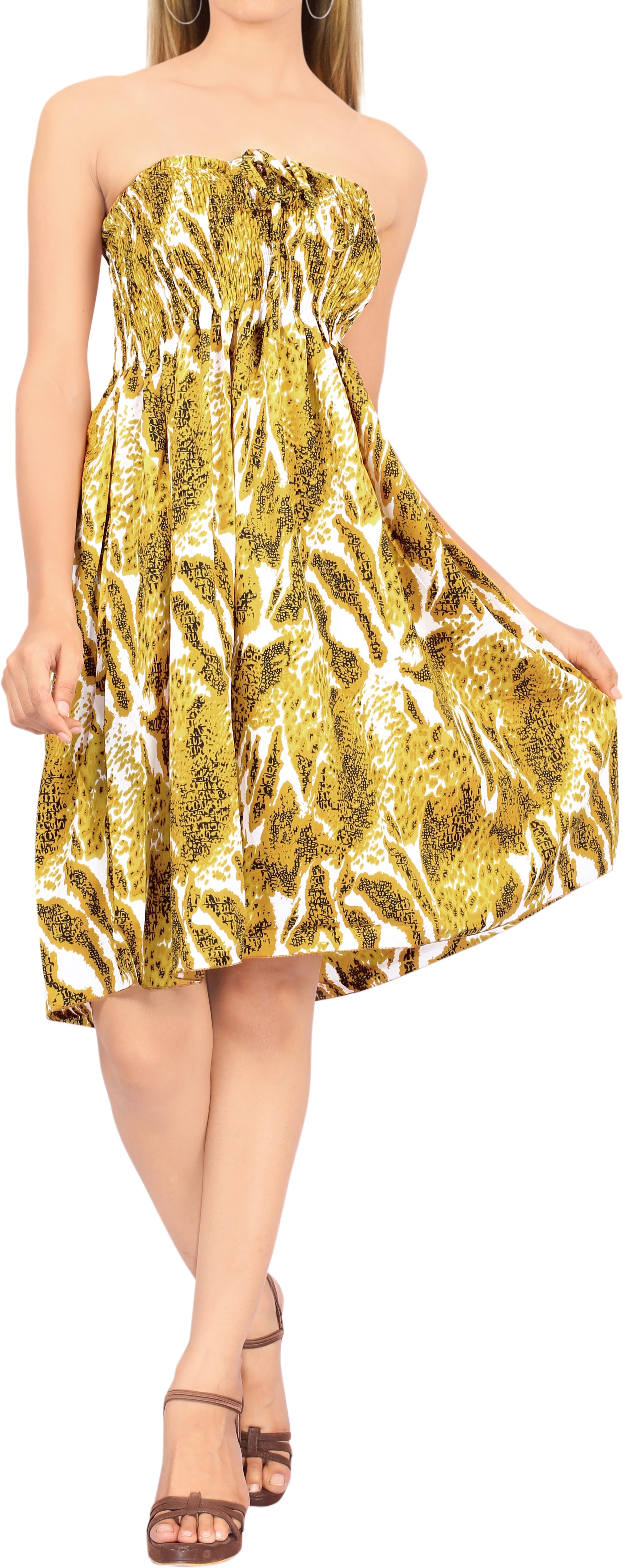 HAPPY BAY Women's Beach Summer Tube Top Flowy Evening Dress Strapless ...