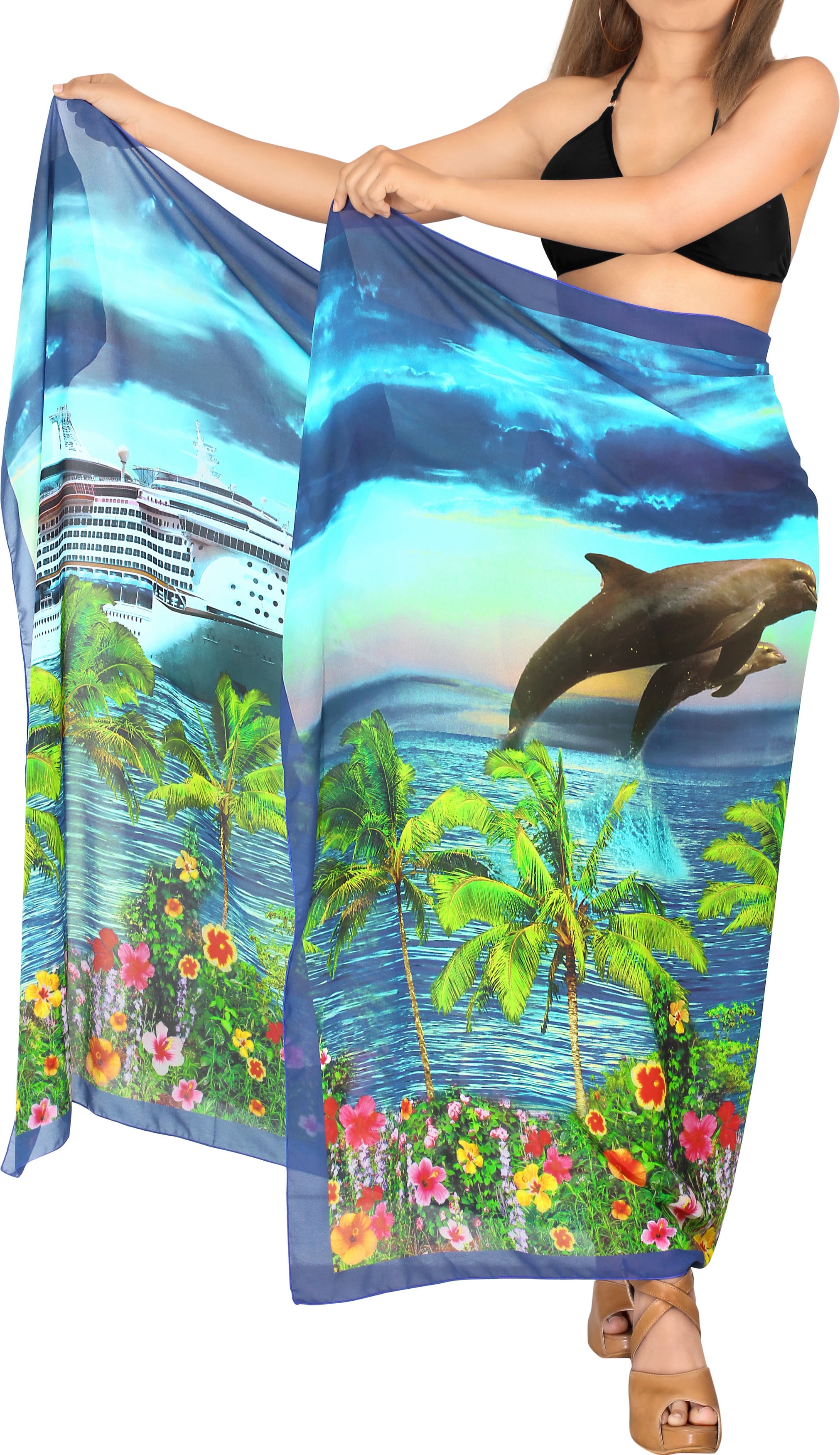 HAPPY BAY Women's Beachwear Sarong Coverups Bikini Skirt Swimsuit Swim ...