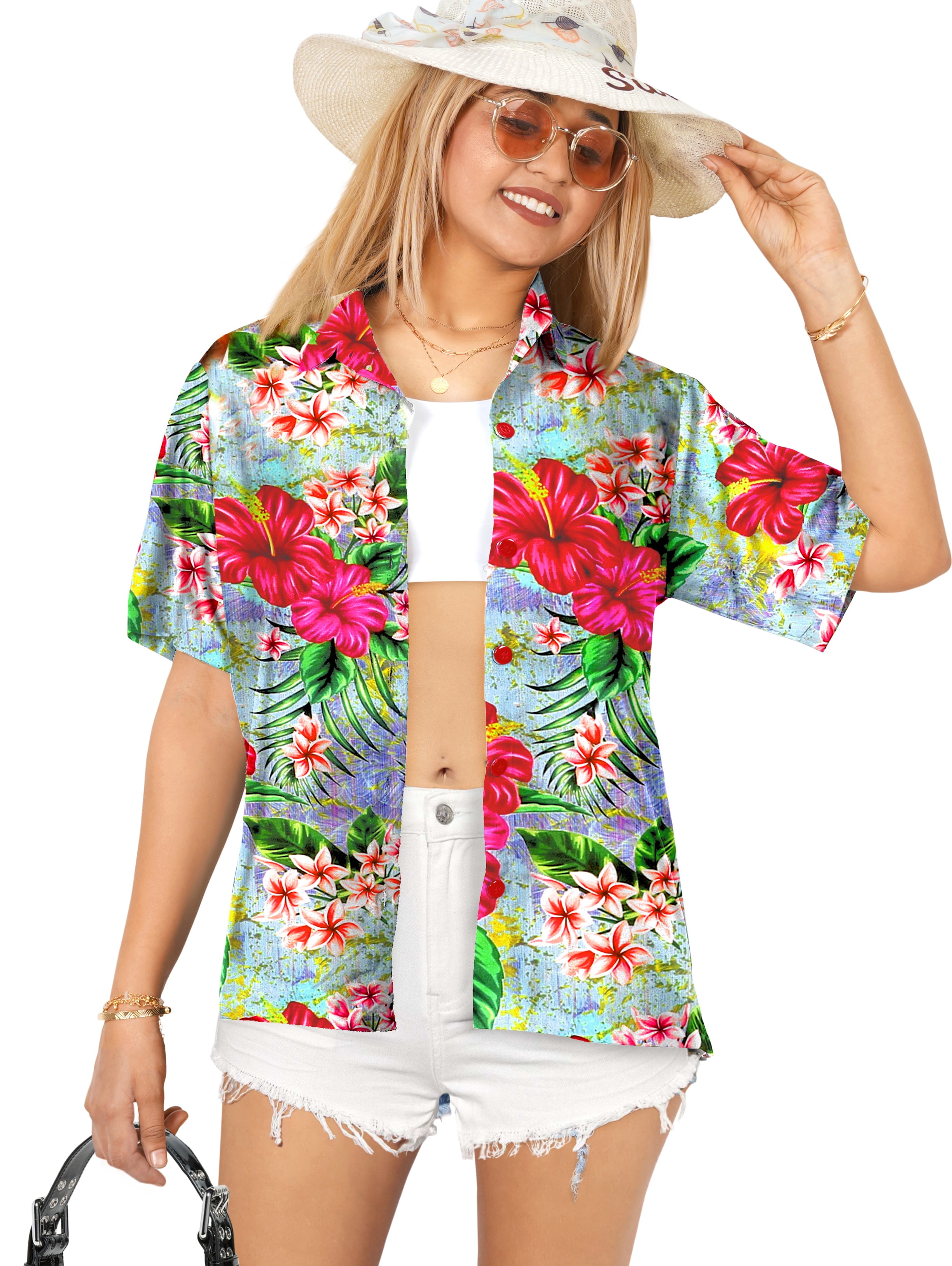HAPPY BAY Women's Button Down Blouses Casual Summer Beach Party Blouse ...