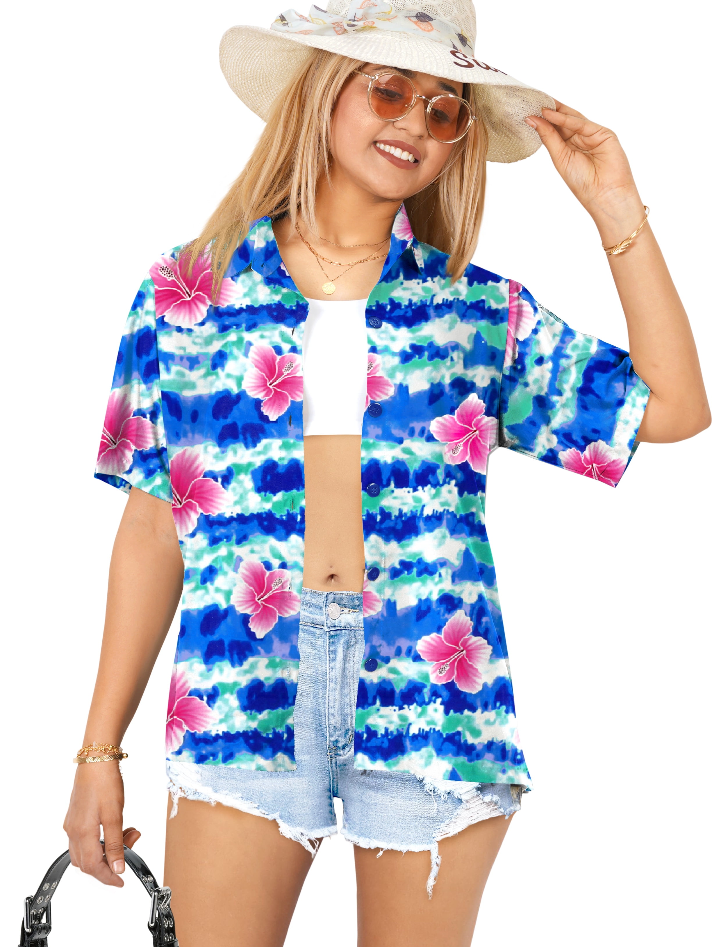 HAPPY BAY Women's Button Down Blouses Casual Summer Beach Party Blouse ...