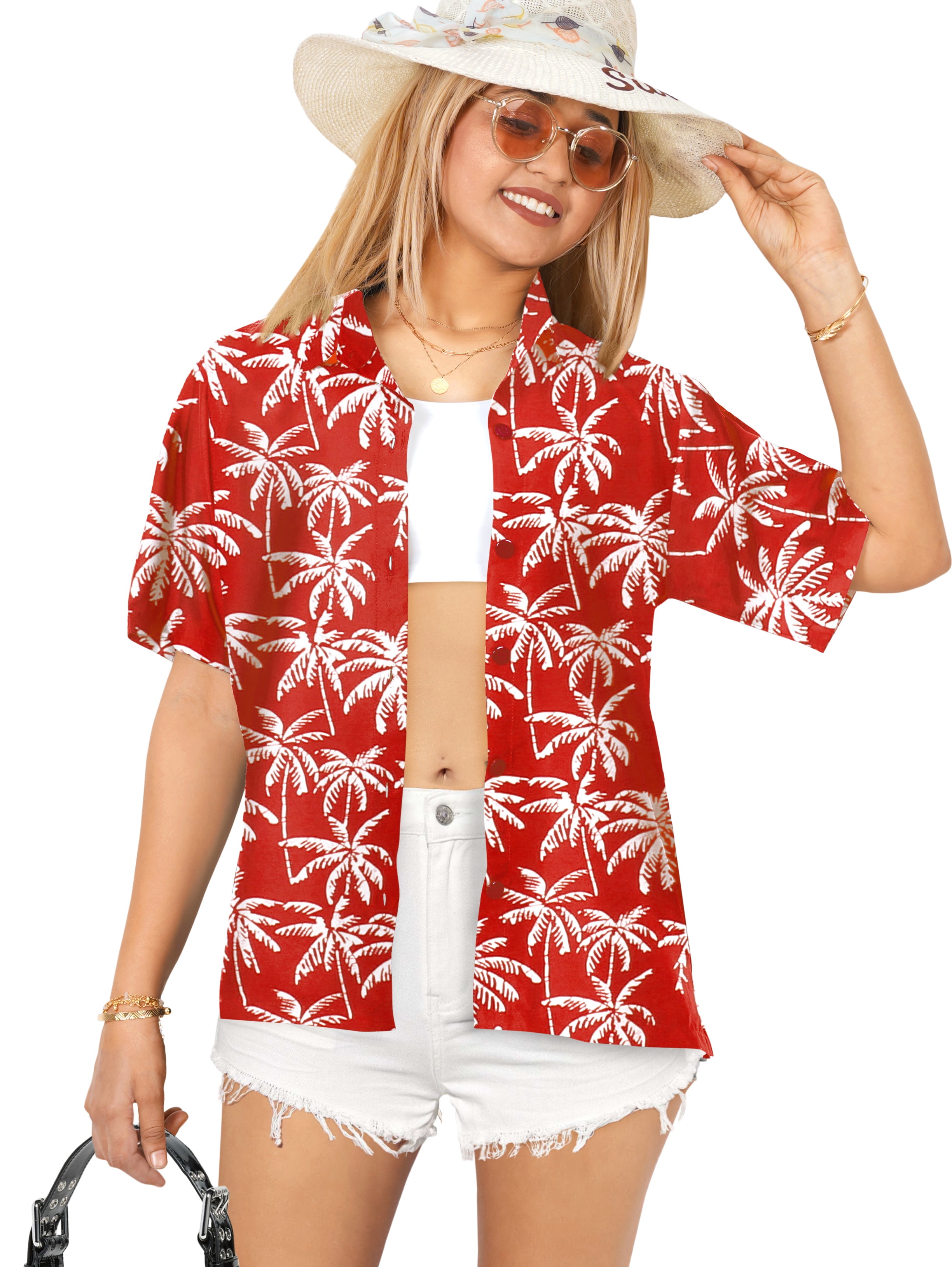 HAPPY BAY Women's Button Down Blouses Casual Summer Beach Party Blouses ...