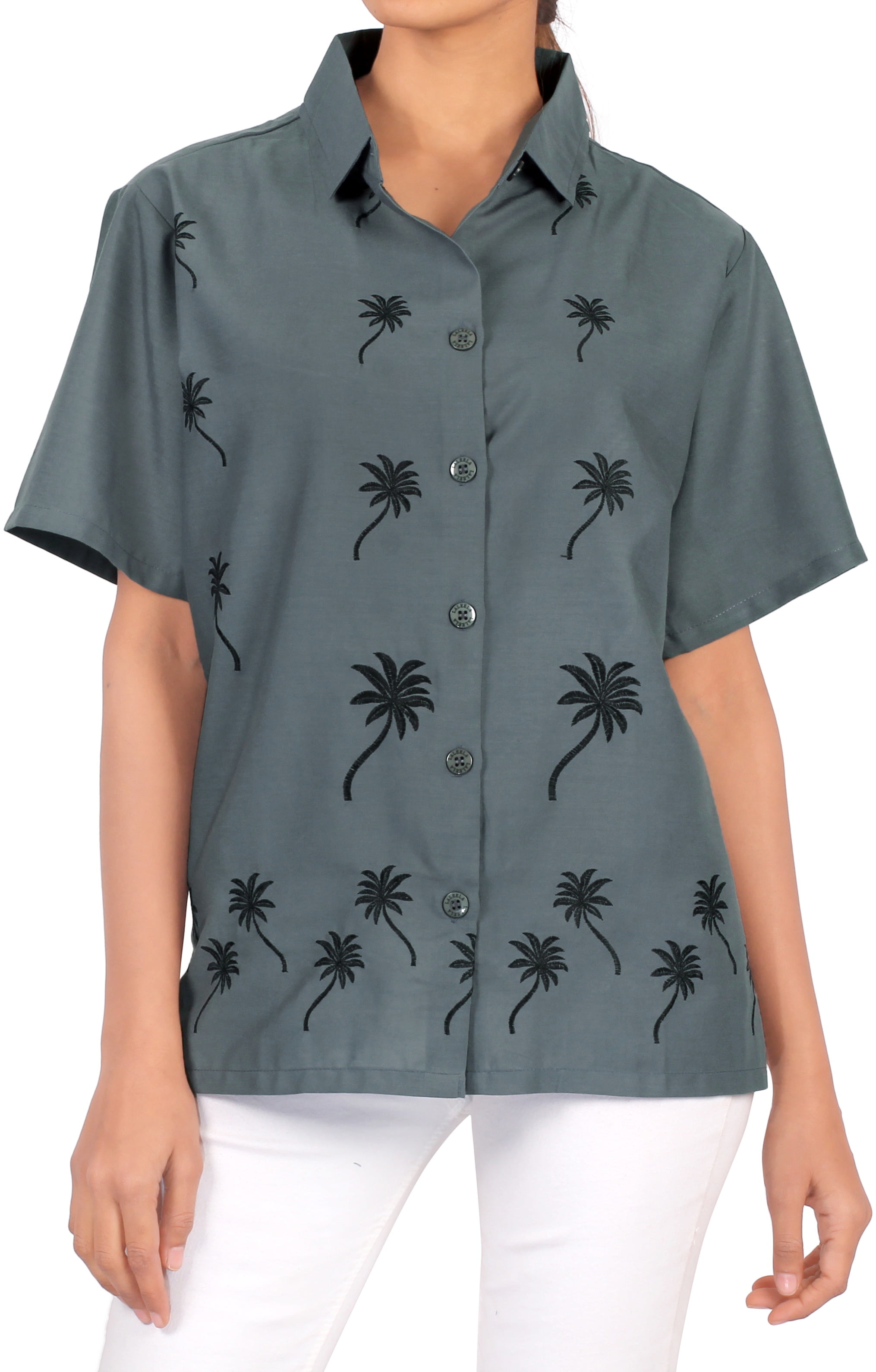 HAPPY BAY Women's Casual Blouse Shirt Solid Blouses Short Sleeve Button ...