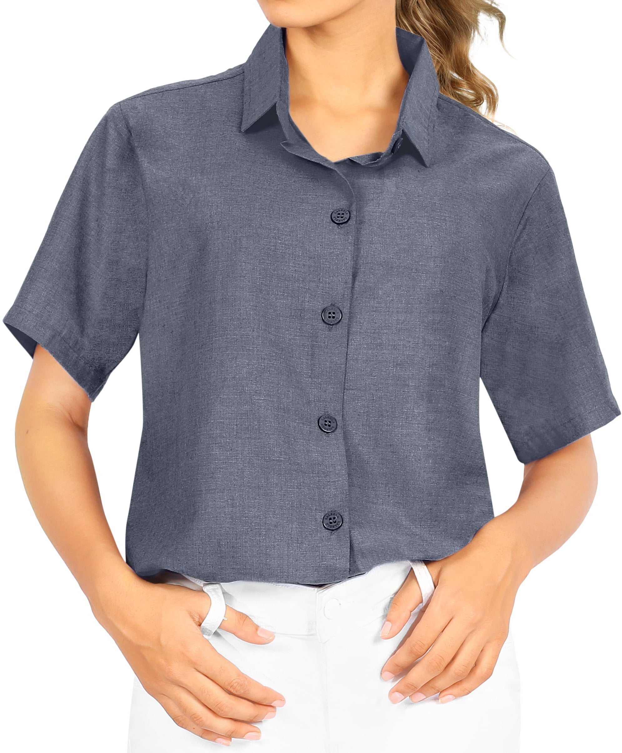 HAPPY BAY Women's Casual Hawaiian Blouse Shirt Blouses Short Sleeve ...