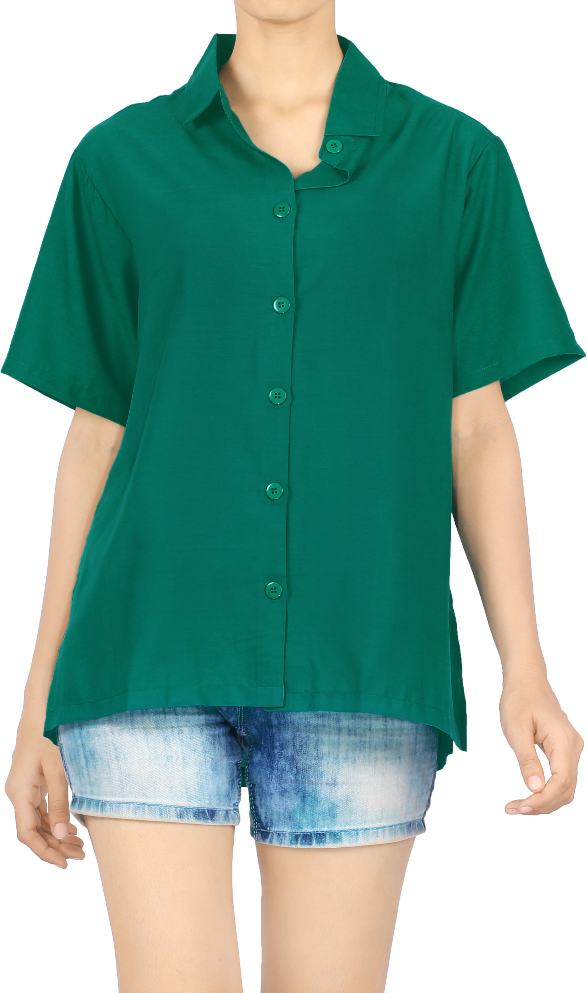 HAPPY BAY Women's Casual Hawaiian Blouses Shirt Cute Blouse Short ...