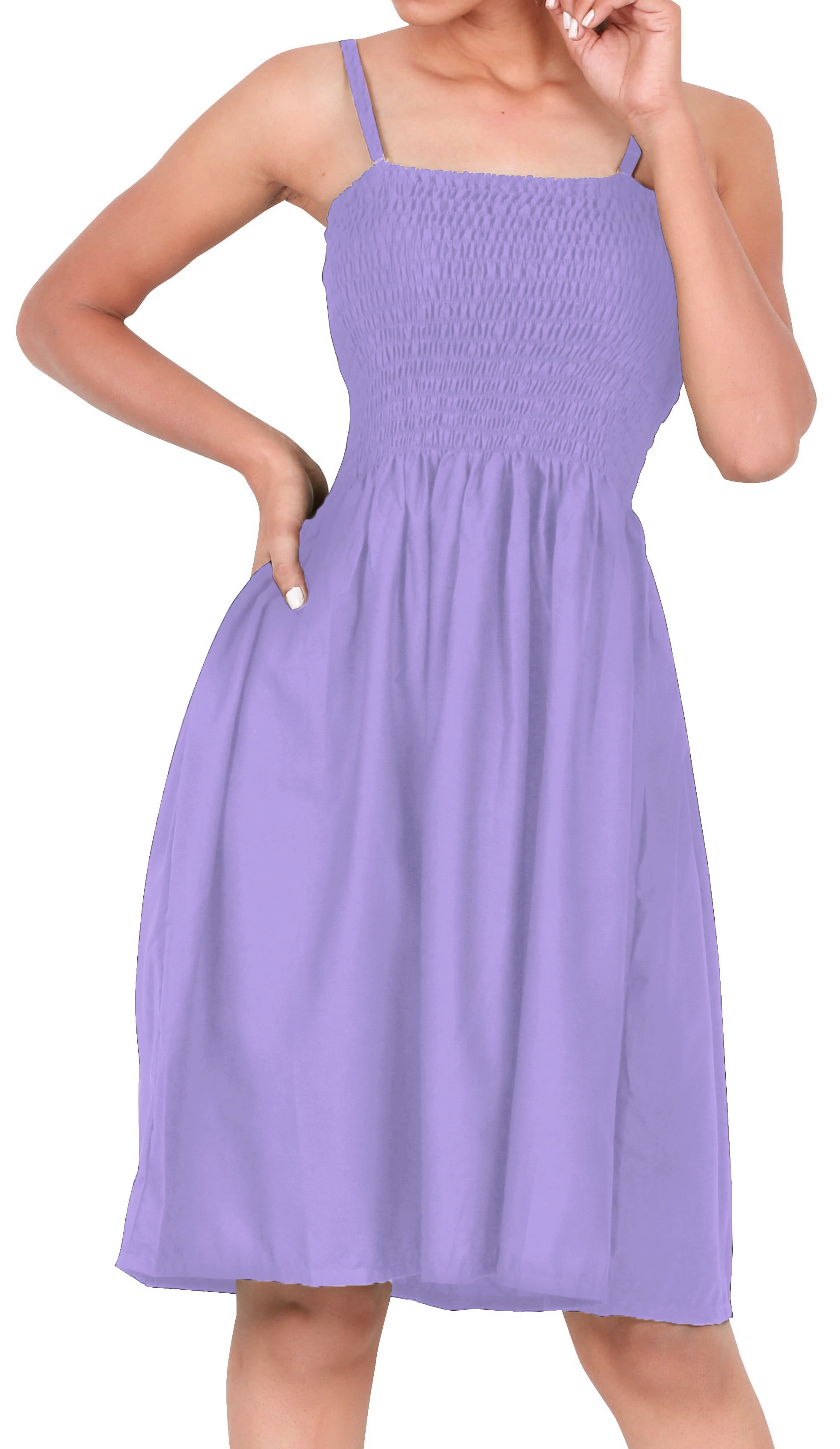 HAPPY BAY Women's Casual Strappy Smocked Mini Swing Dress Tube Top ...