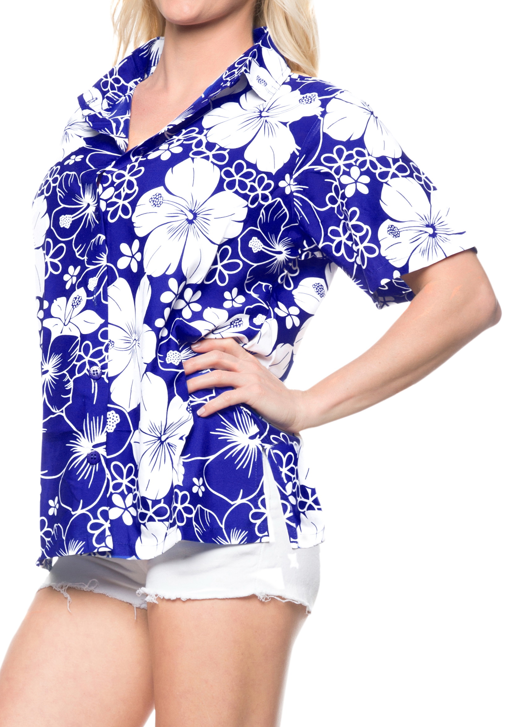 HAPPY BAY Women's Floral Beach Hawaiian Blouse Shirt Cute Blouses Short ...
