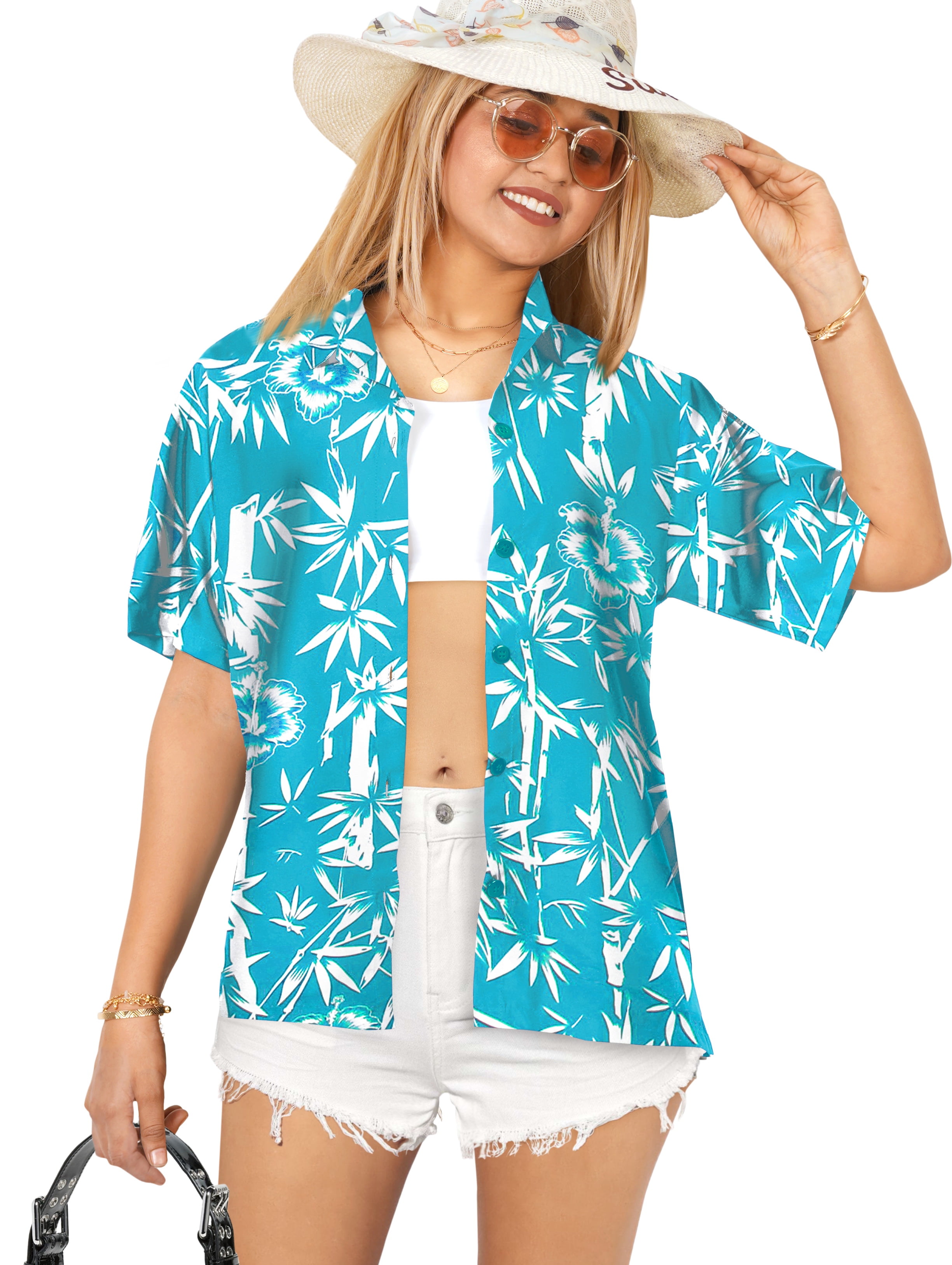 HAPPY BAY Women's Funky Vacation Beach Blouse Short Sleeve Tops ...
