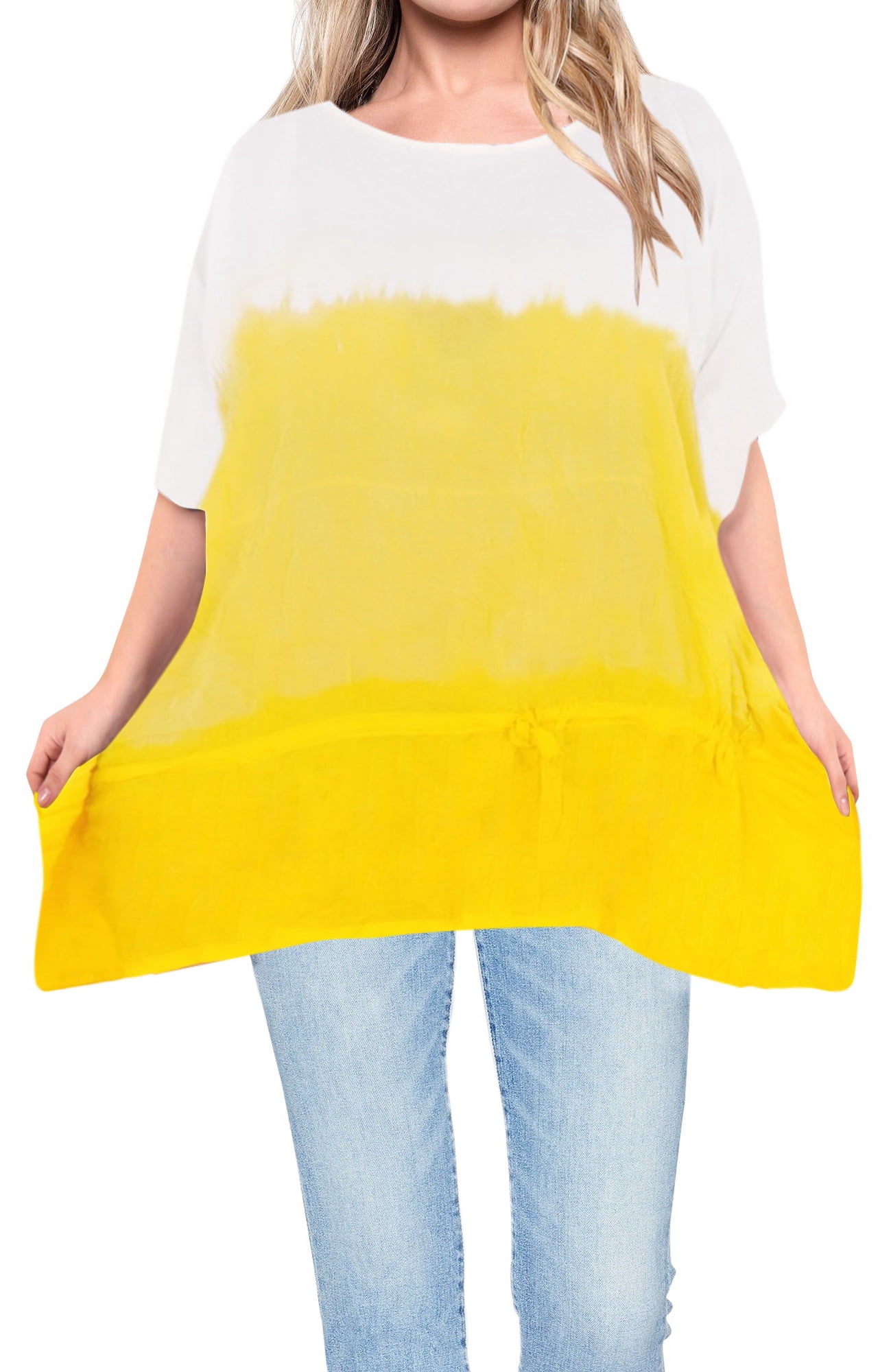 HAPPY BAY Women's Loose Bathing Suit Swimwear Cover Ups 1X-2X Lemon ...