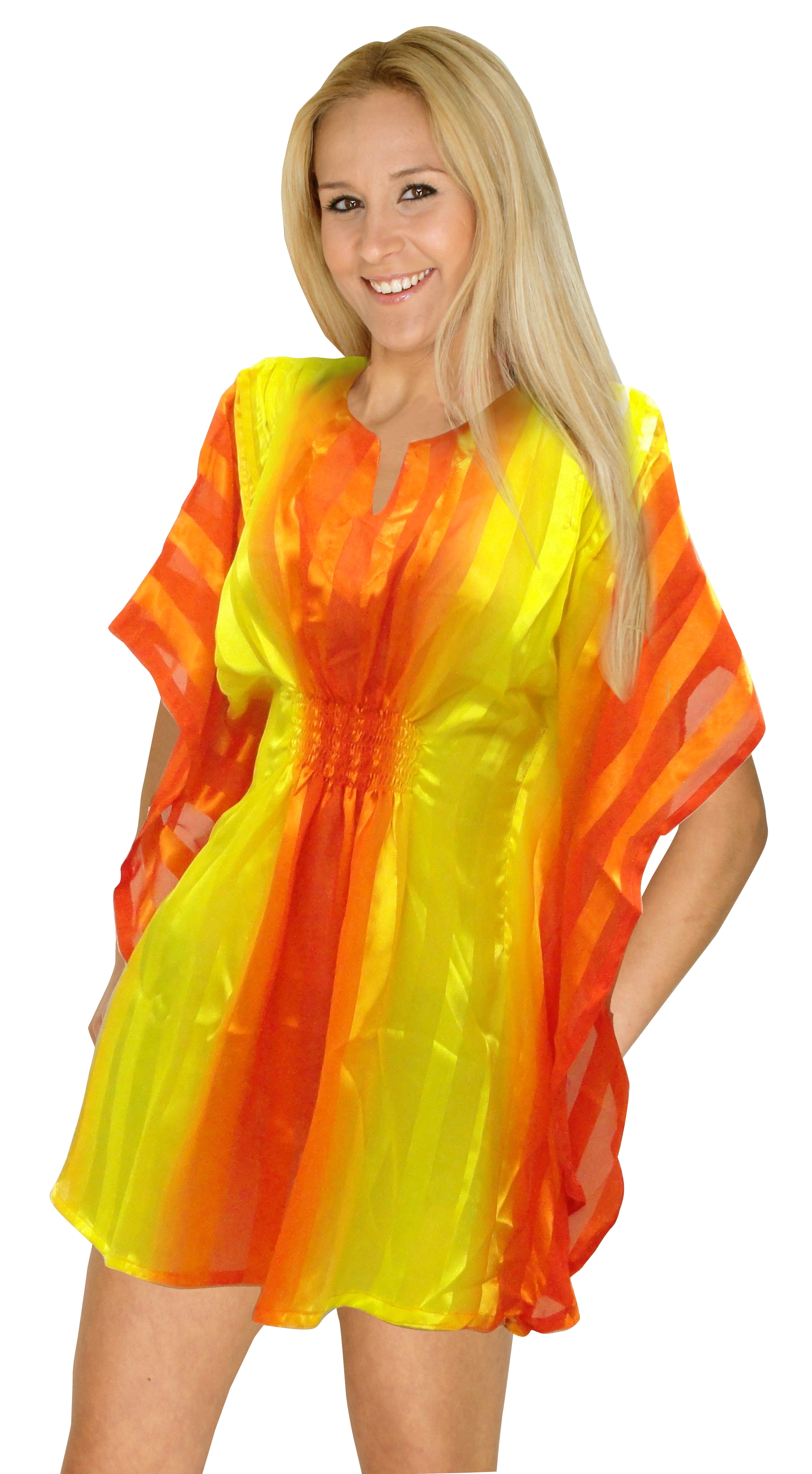 HAPPY BAY Women's Loose Beach Holiday Swimsuit Cover ups S-M Orange ...