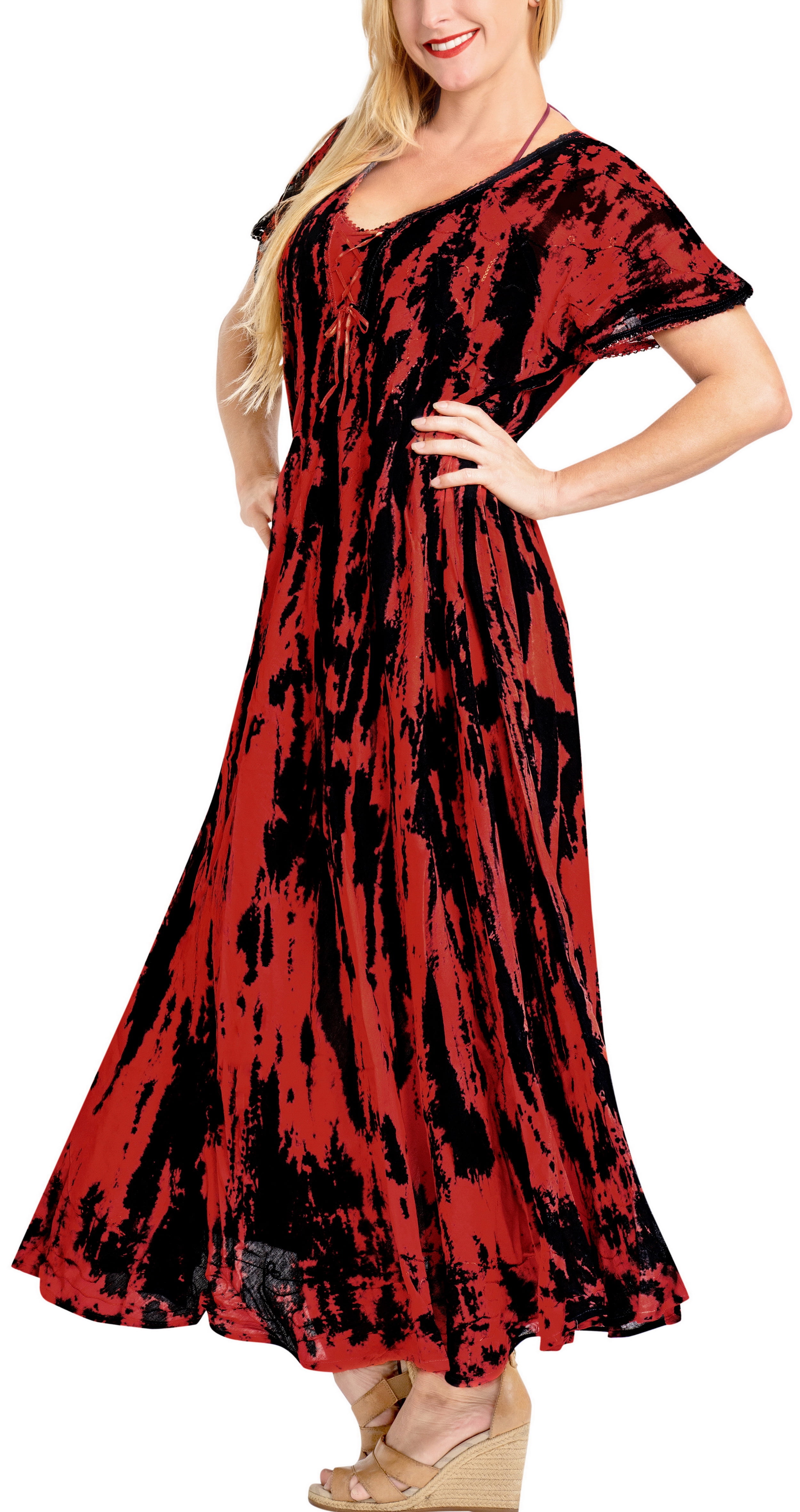 HAPPY BAY Women's Loose Flowy House Wear Swing Dresses L-XL Black-AC816 ...