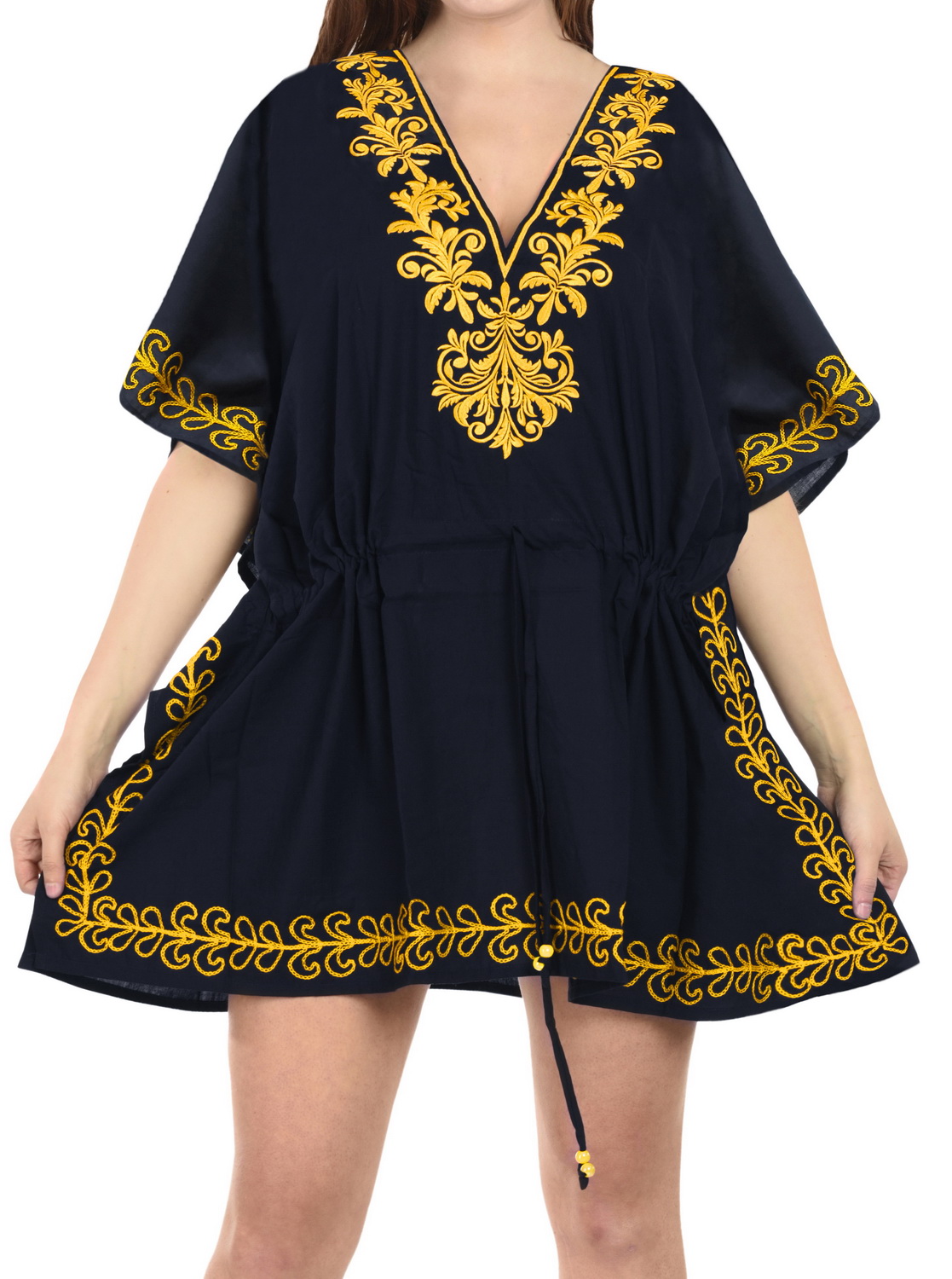HAPPY BAY Women's Loose Front Tie Swimsuit Cover Ups 3X-4X Mary Navy ...