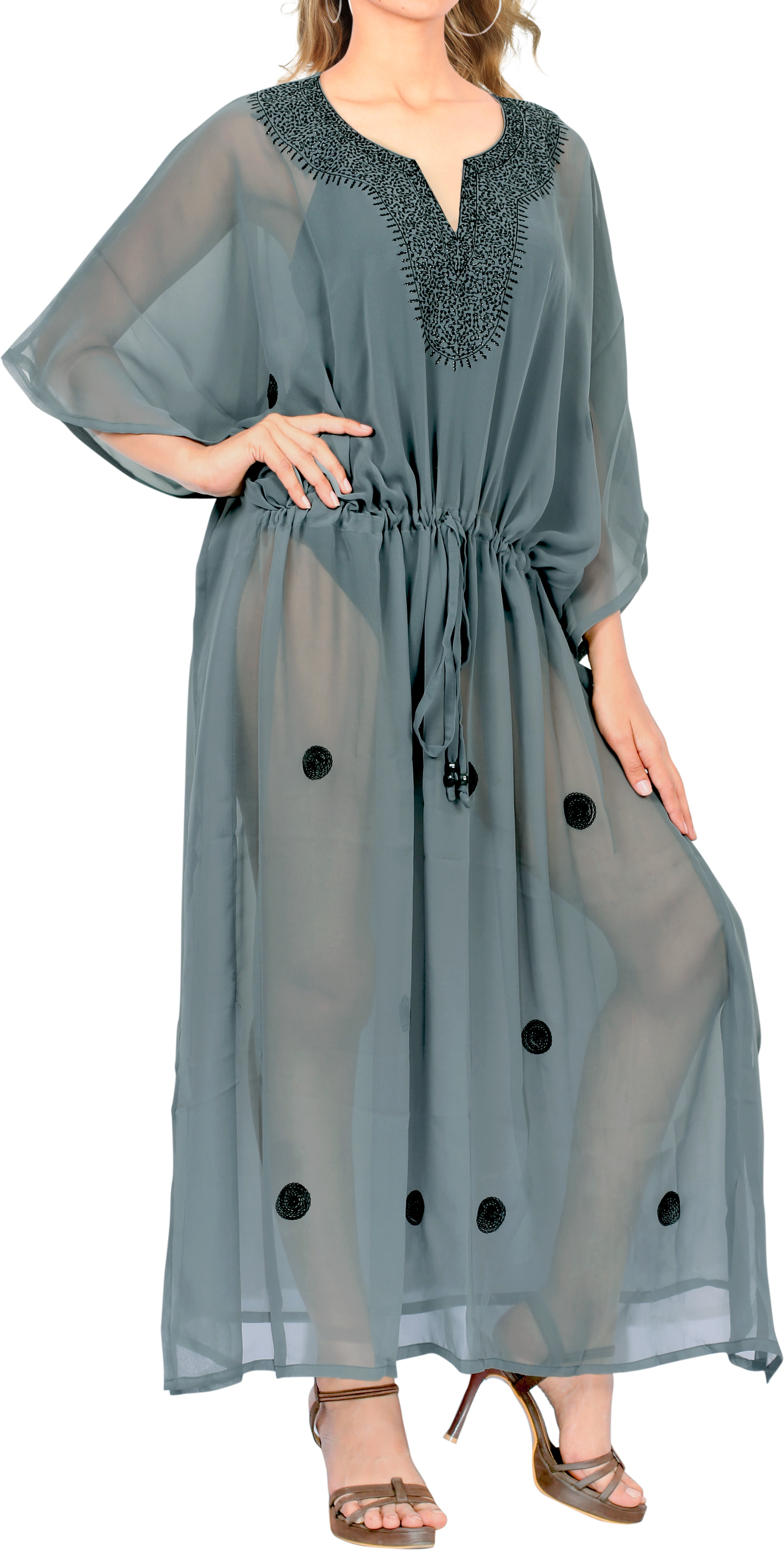 HAPPY BAY Women's Loungewear Oversize Caftan Long Mumu Robe Dresses 2X ...