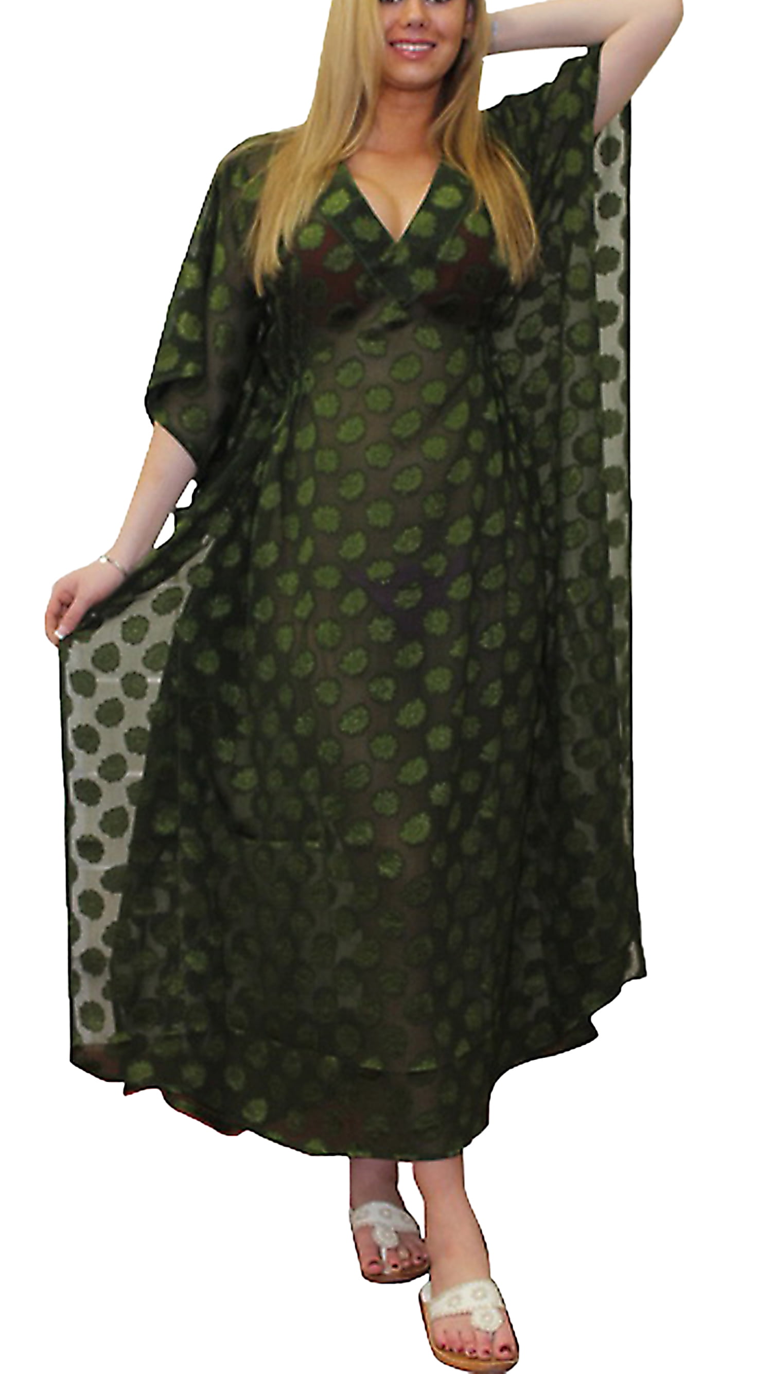 HAPPY BAY Women's Loungewear Plus Size Caftan Long Mumu Dresses M-L ...