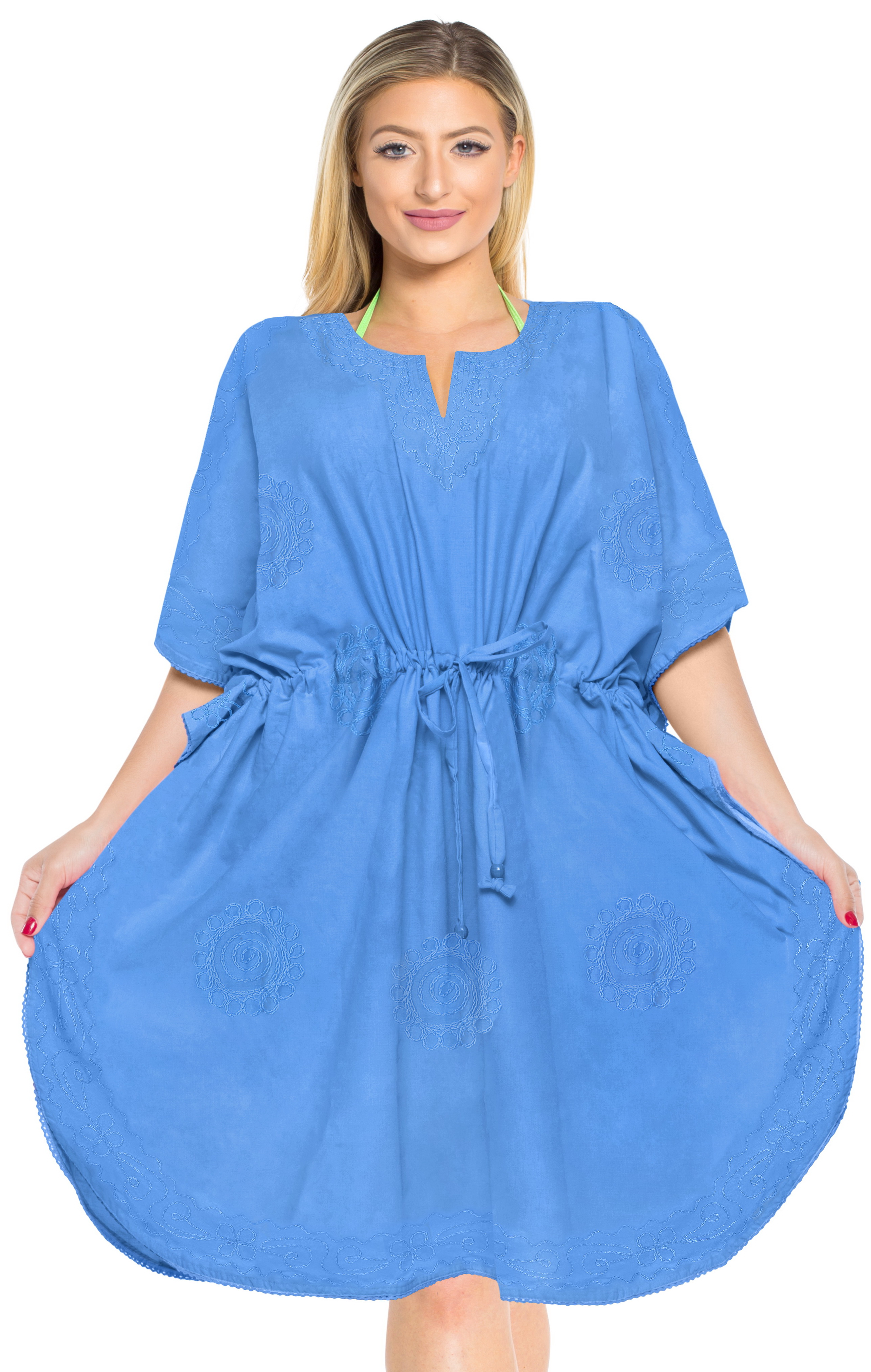 HAPPY BAY Women's Oversize Caftan Mini Loungewear Tunics 2X-3X Mary C2 ...