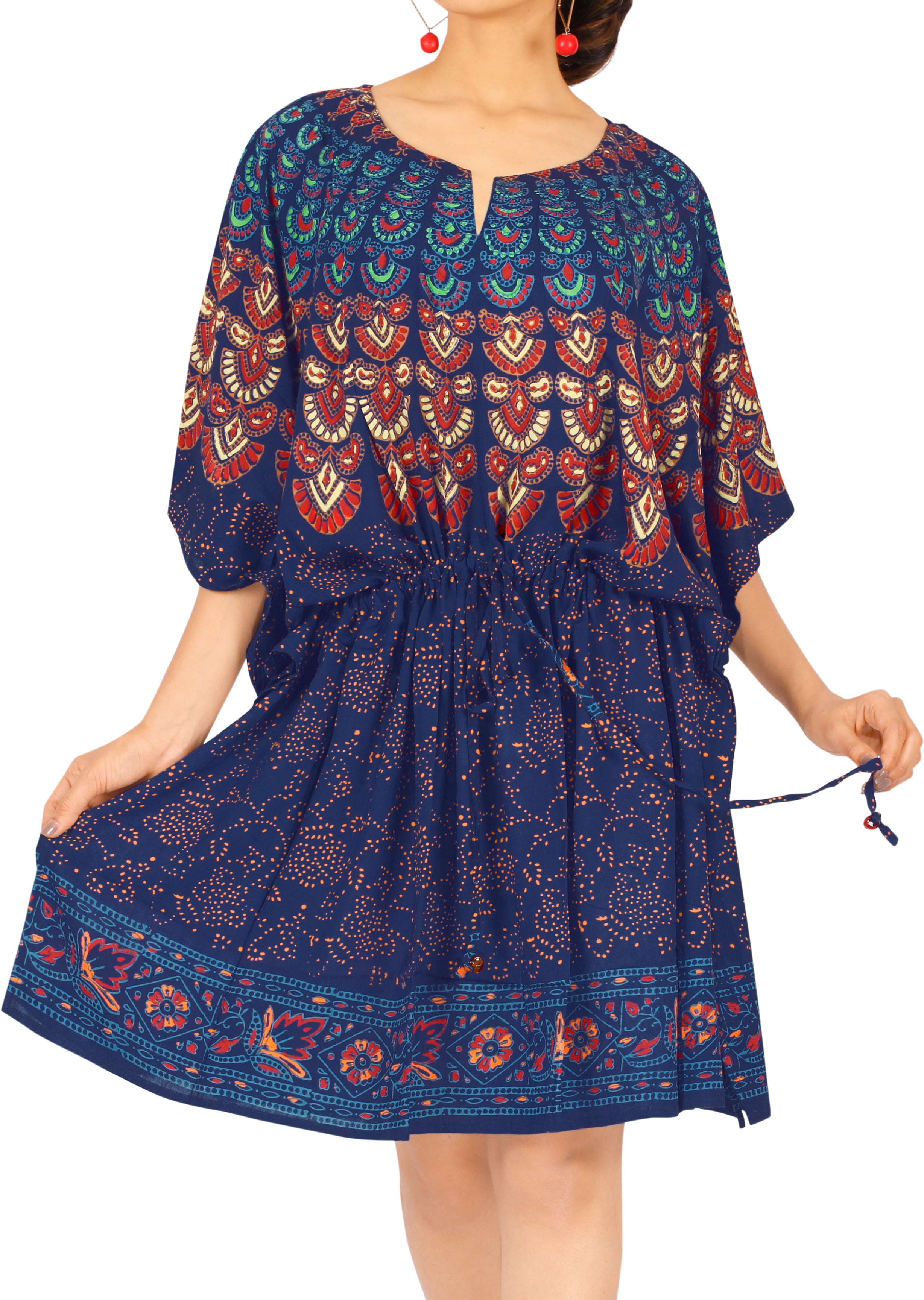 HAPPY BAY Women's Plus Size Bathing Suit Cover-up Kimono 2X-3X Lapis ...