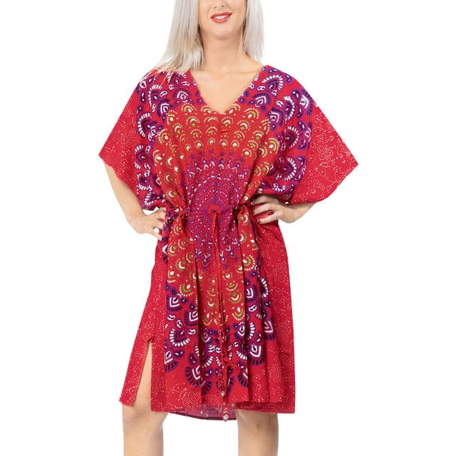HAPPY BAY Women's Plus Size Bathing Suit Cover-up Kimono 2X-3X Red ...