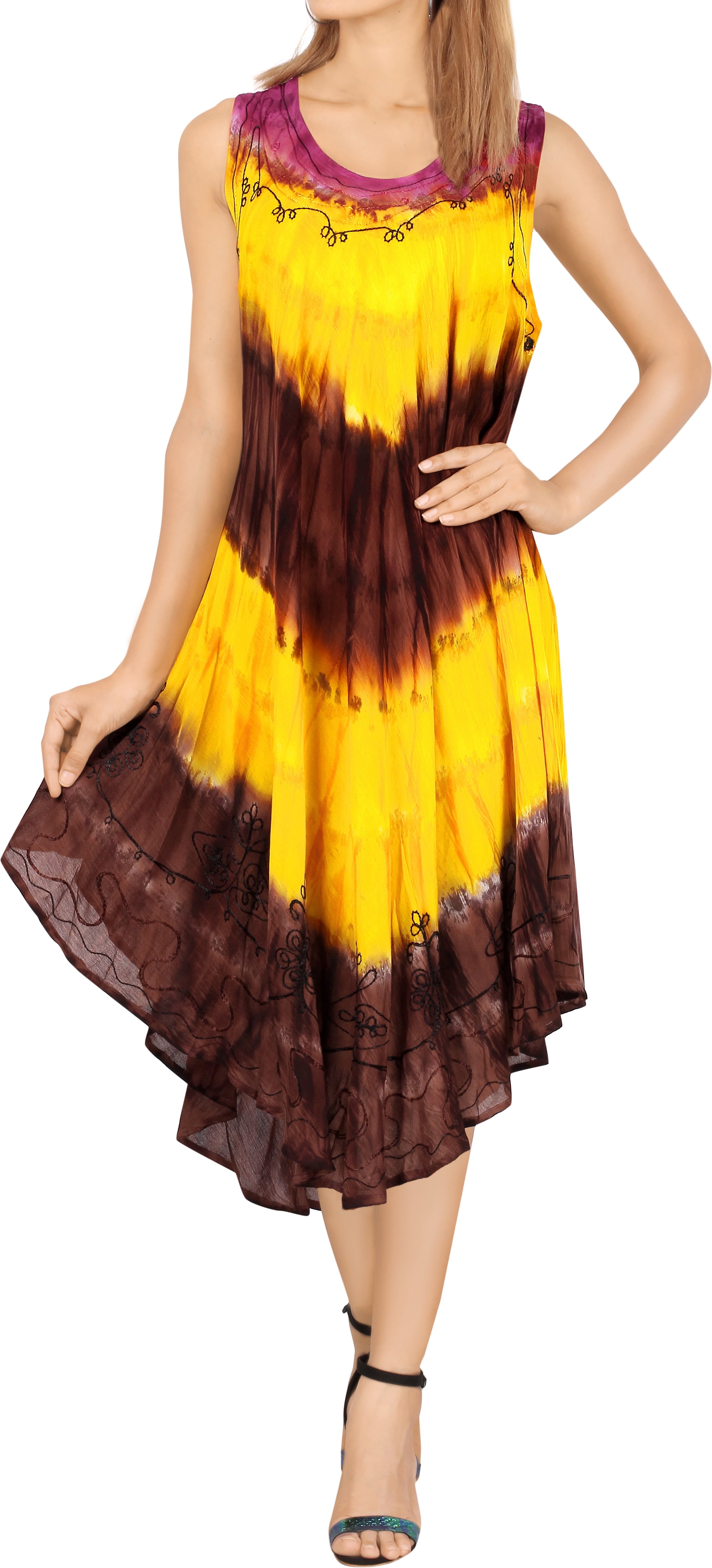 HAPPY BAY Women's Plus Size Fashion House Wear Dresses L-XL Garnet, Tie ...