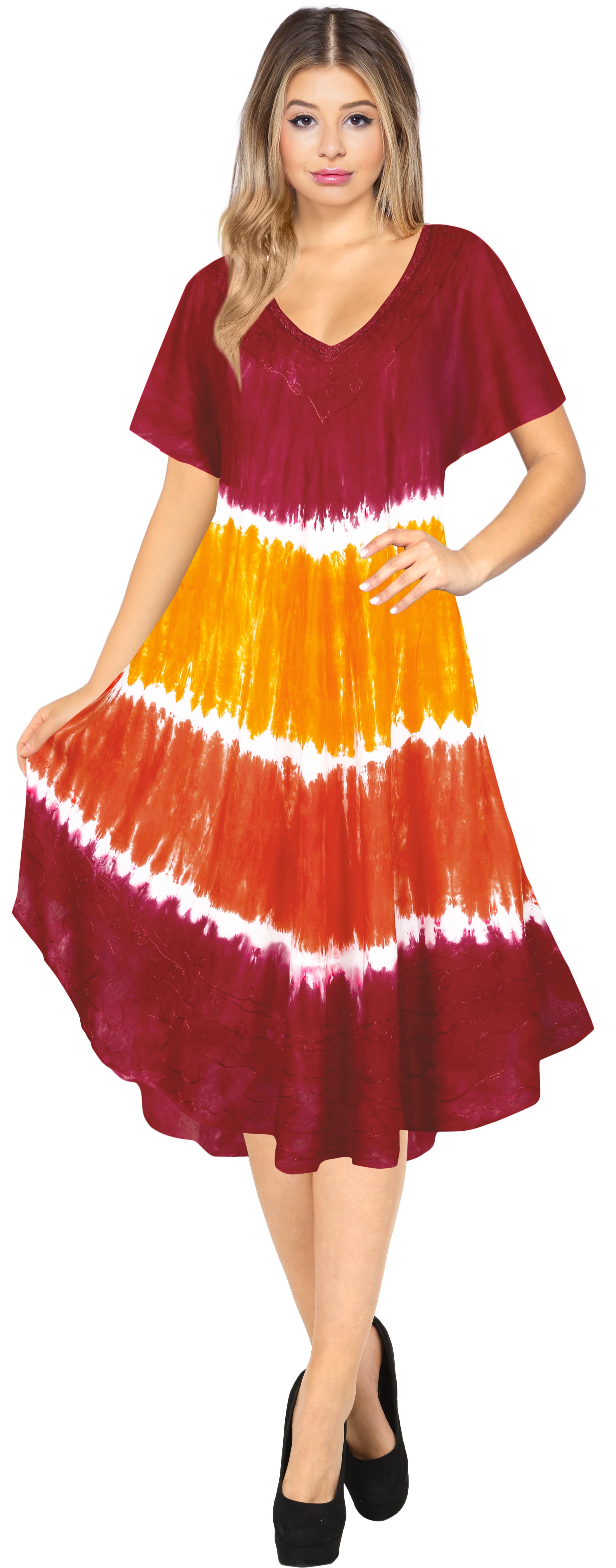 HAPPY BAY Women's Plus Size Fashion House Wear Dresses L-XL Maroon, Tie ...
