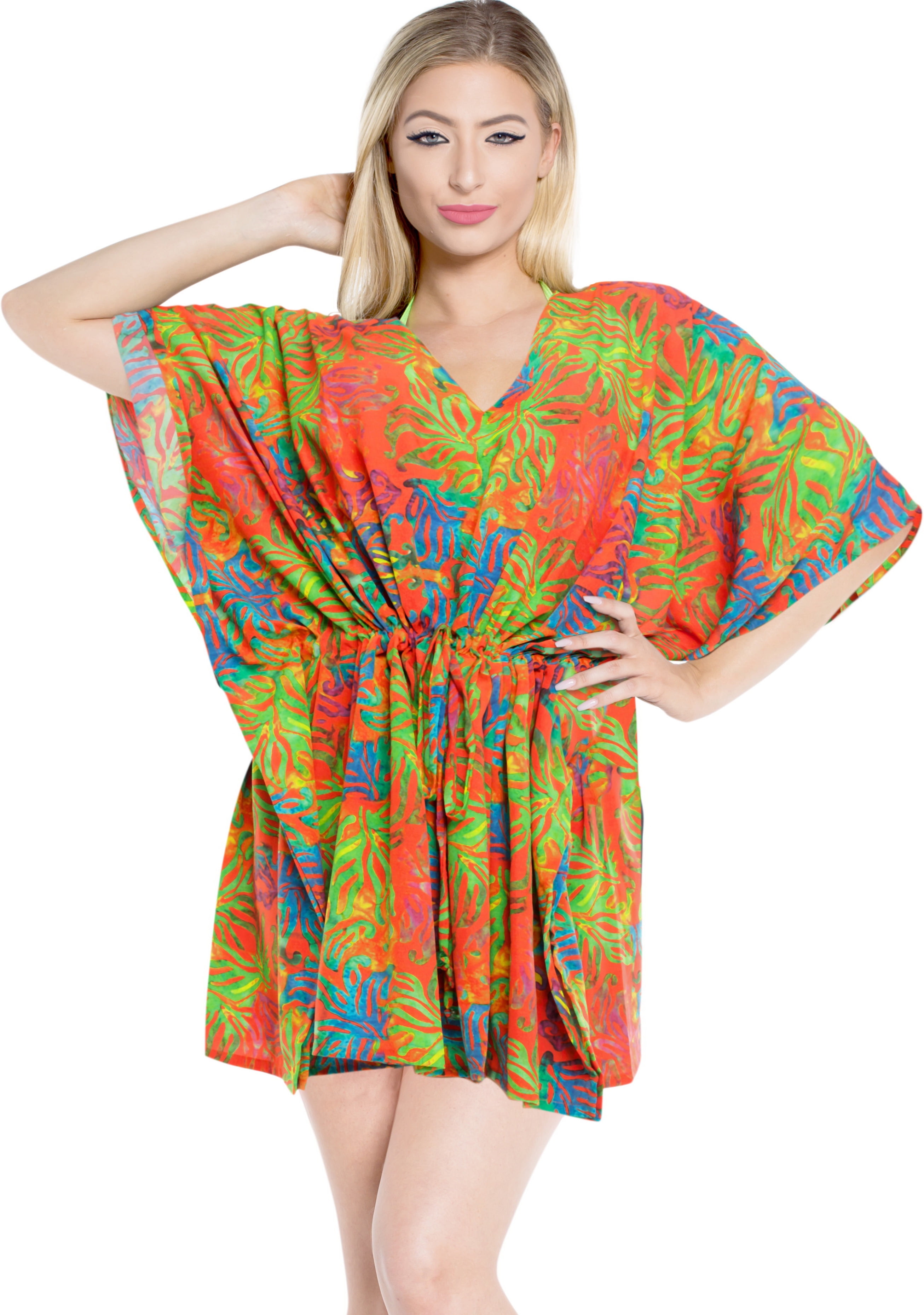 HAPPY BAY Women's Plus Size Summer Bathing Suit Cover-Up 3X-4X Orange ...
