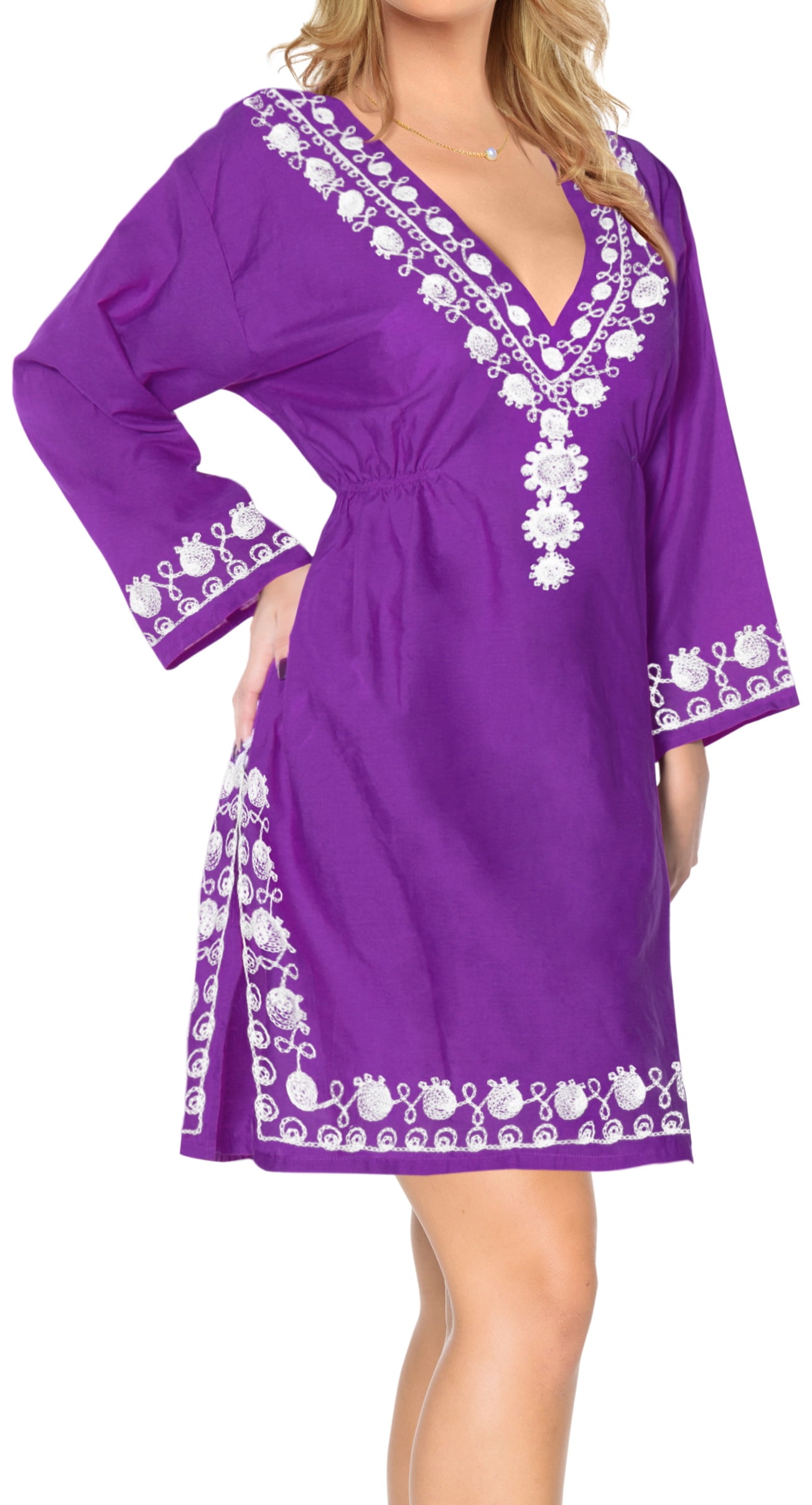 HAPPY BAY Women's Short Flowy Bathing Suit Swimwear Cover Ups 8-12 ...